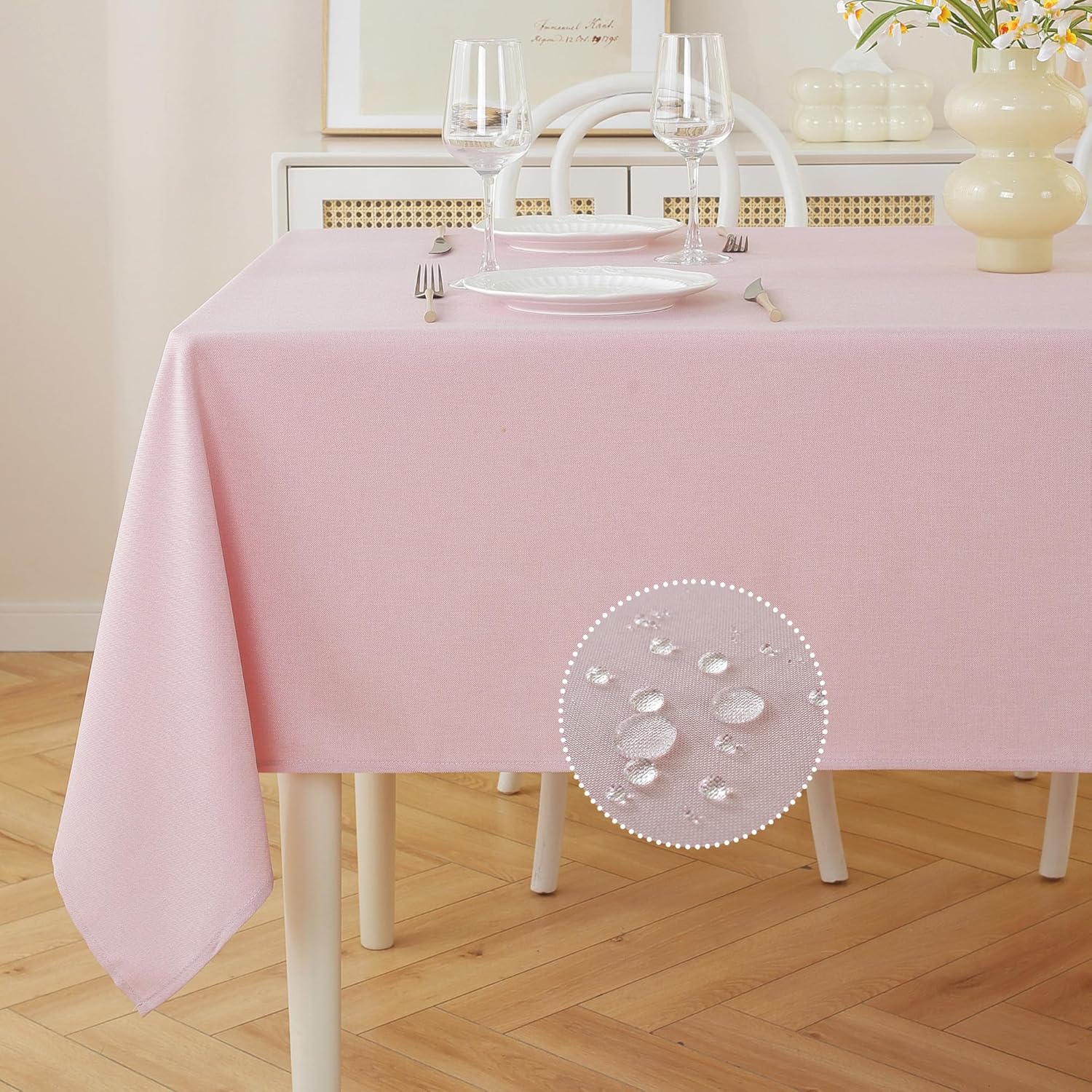 Amazon.com: JIALE Rectangle Table Cloth, Waterproof Stain Resistant ...