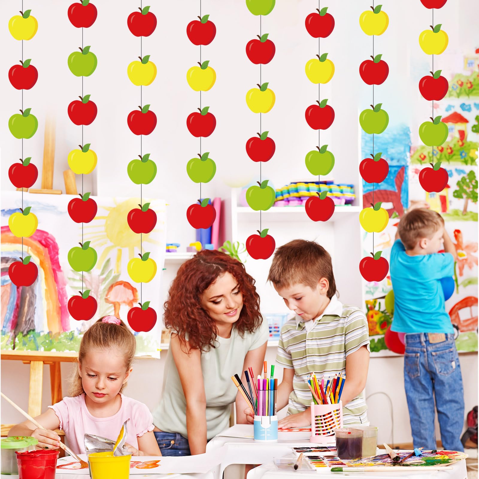 Snapklik.com : 8 Pcs Apple Classroom Decorations Red Apples Garland ...