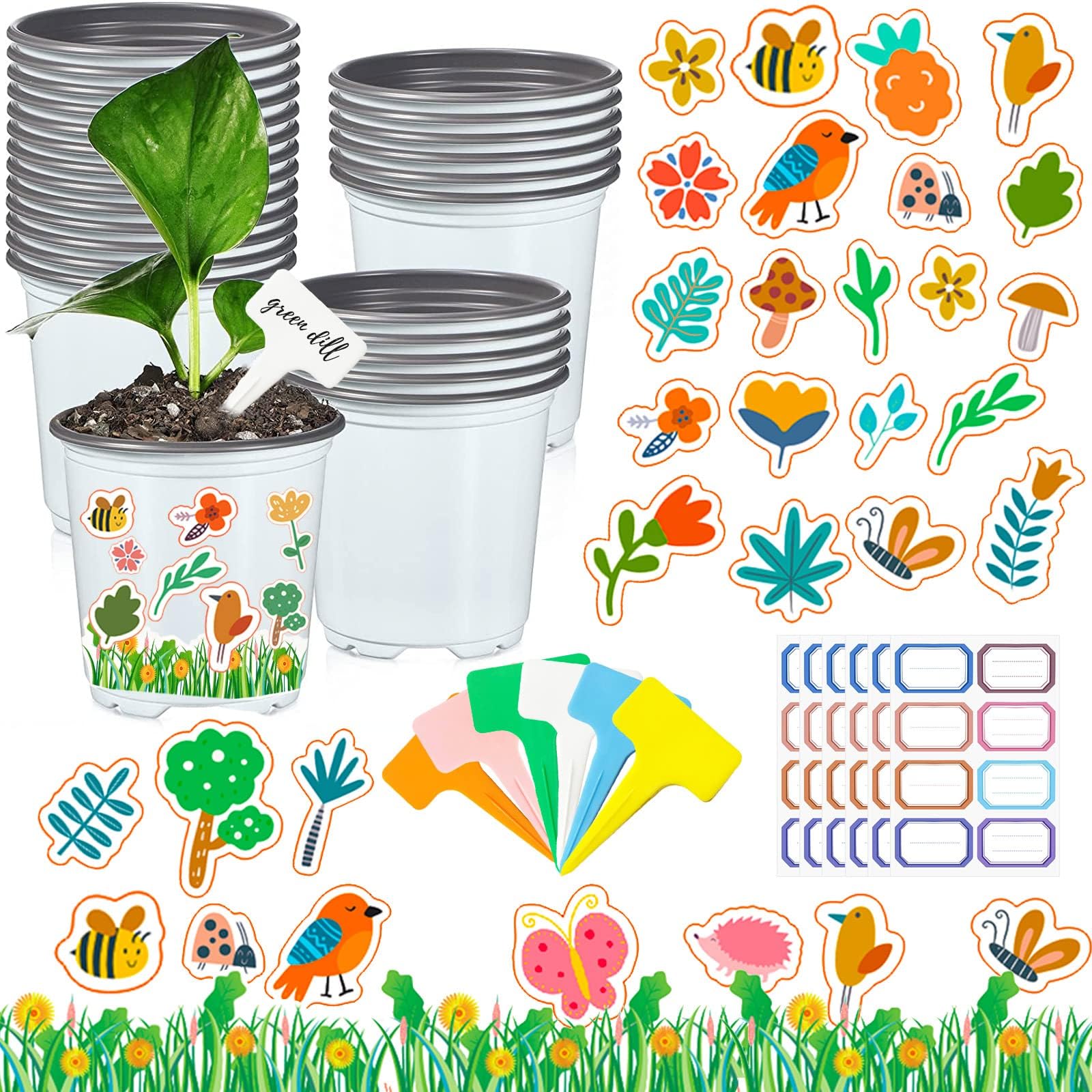 Amazon.com: 30 Pcs Garden Pot Craft Kit,Kindergarten Handmade Flower ...