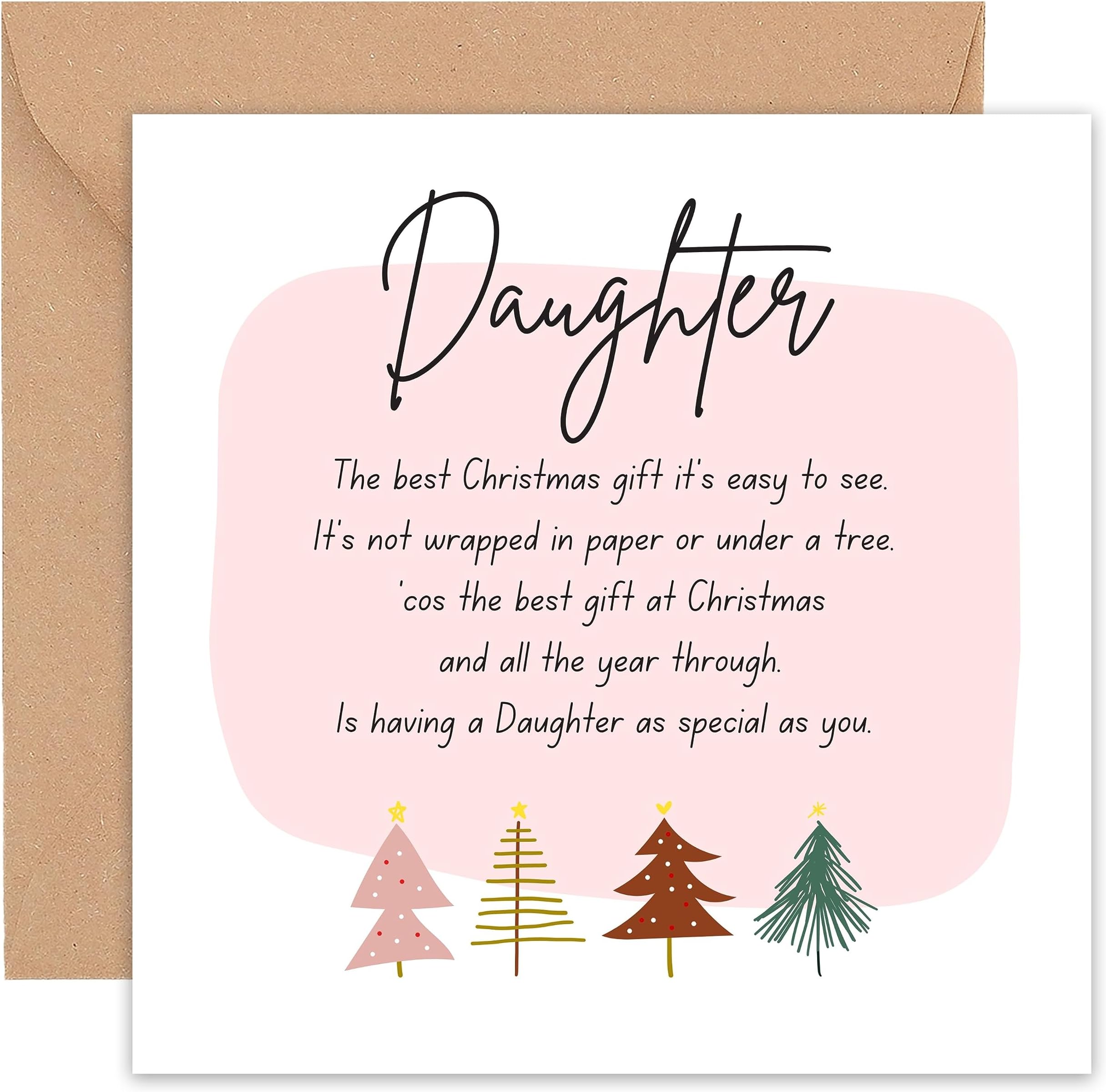White Cotton Cards To A Lovely Daughter Merry Handmade Christmas Card ...