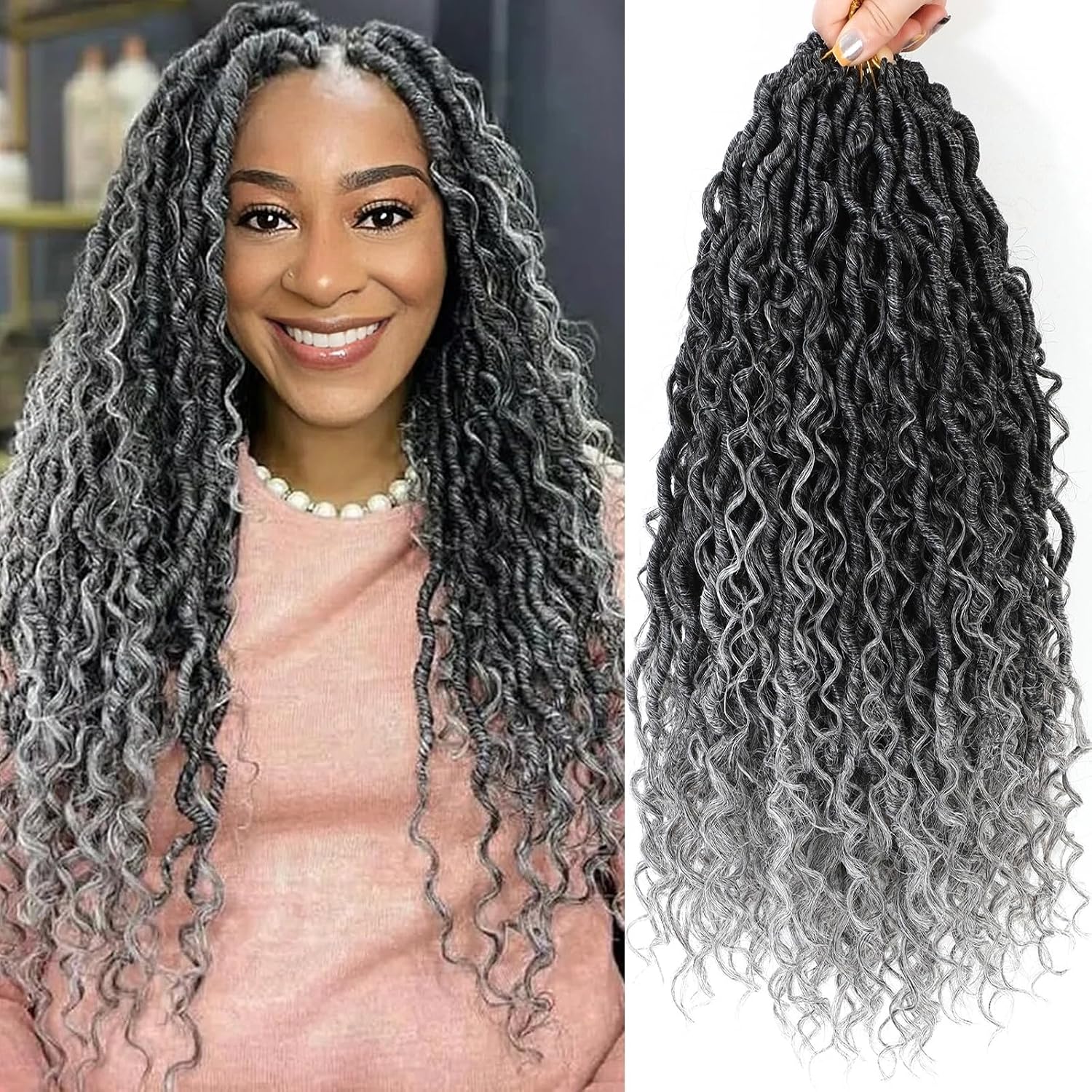Amazon.com : Lihui Boho Goddess Locs Crochet Hair 22 Inch 8 Packs Ombre ...