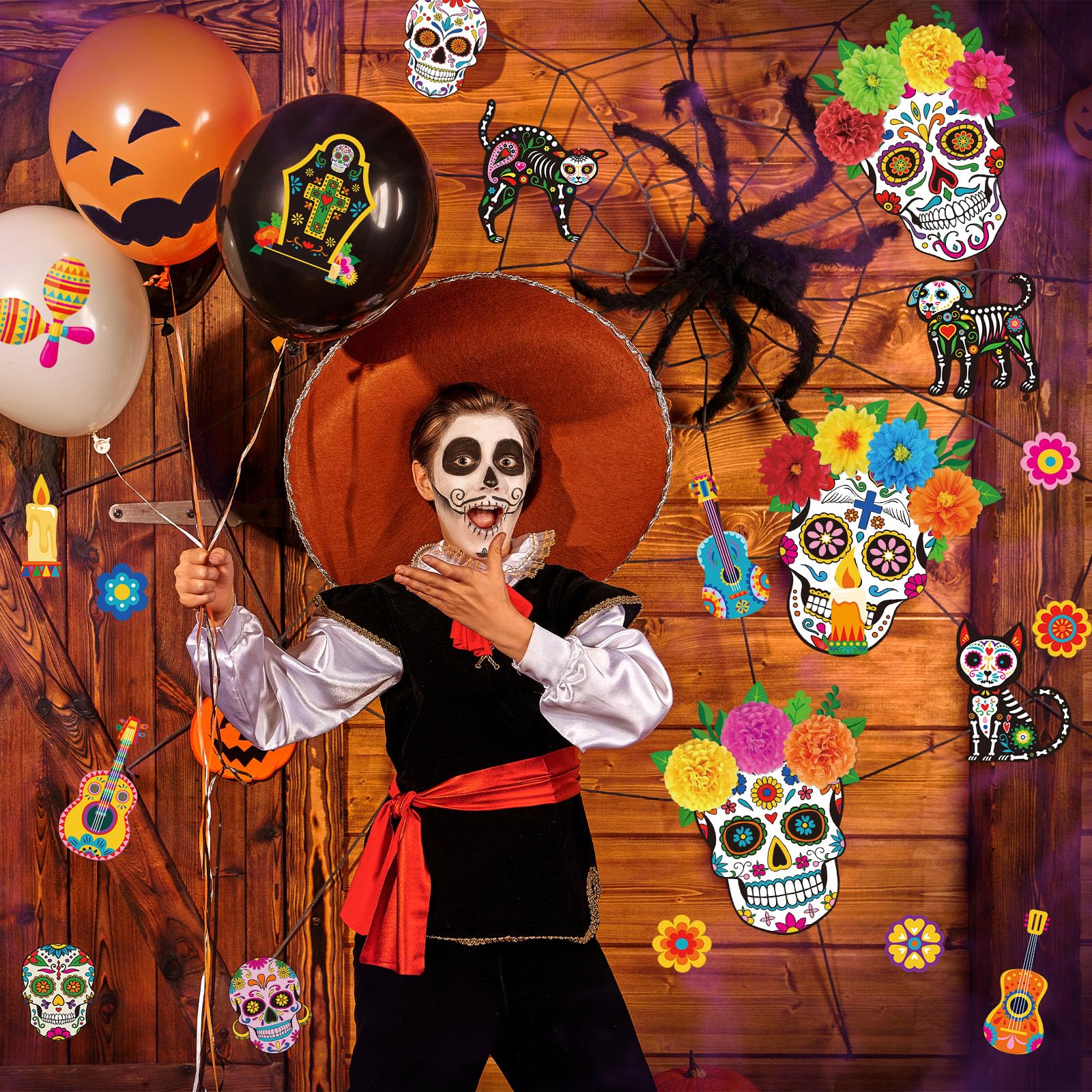 Snapklik.com : Pasimy Day Of The Dead Bulletin Board Set Colorful Sugar ...