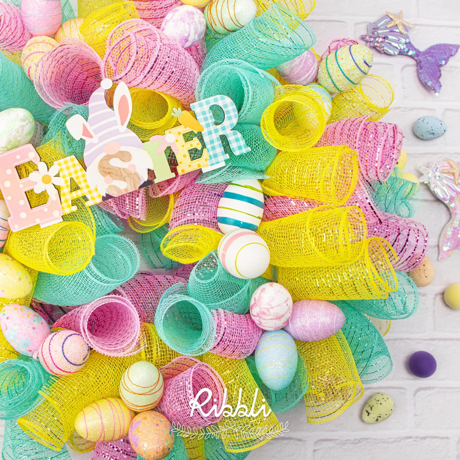 Snapklik.com : Ribbli Light Pink Metallic Mesh Ribbon, Light Pink Mesh ...