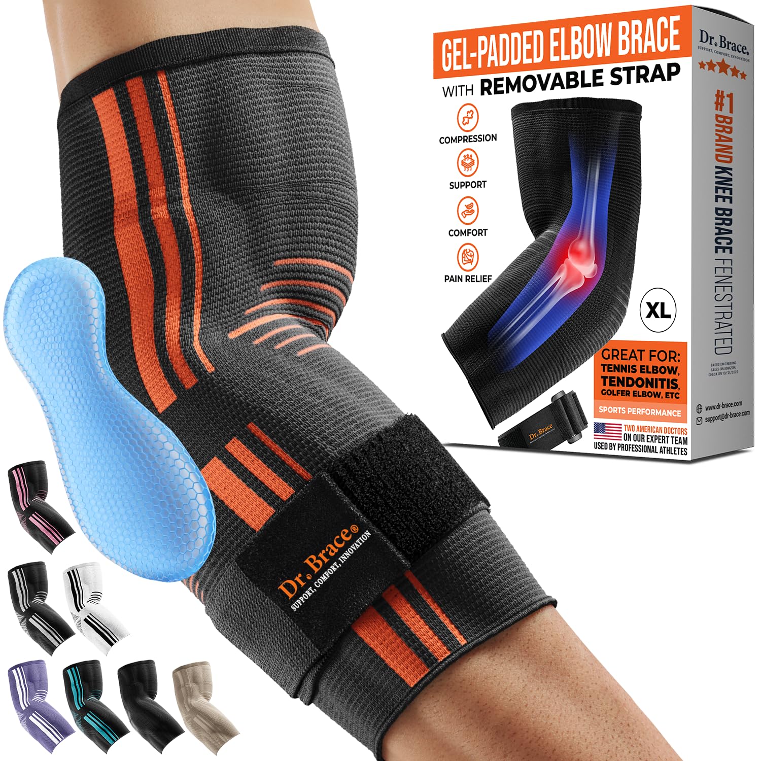 DR. BRACE® Elite Elbow Brace Support, Breathable Elbow Compression ...