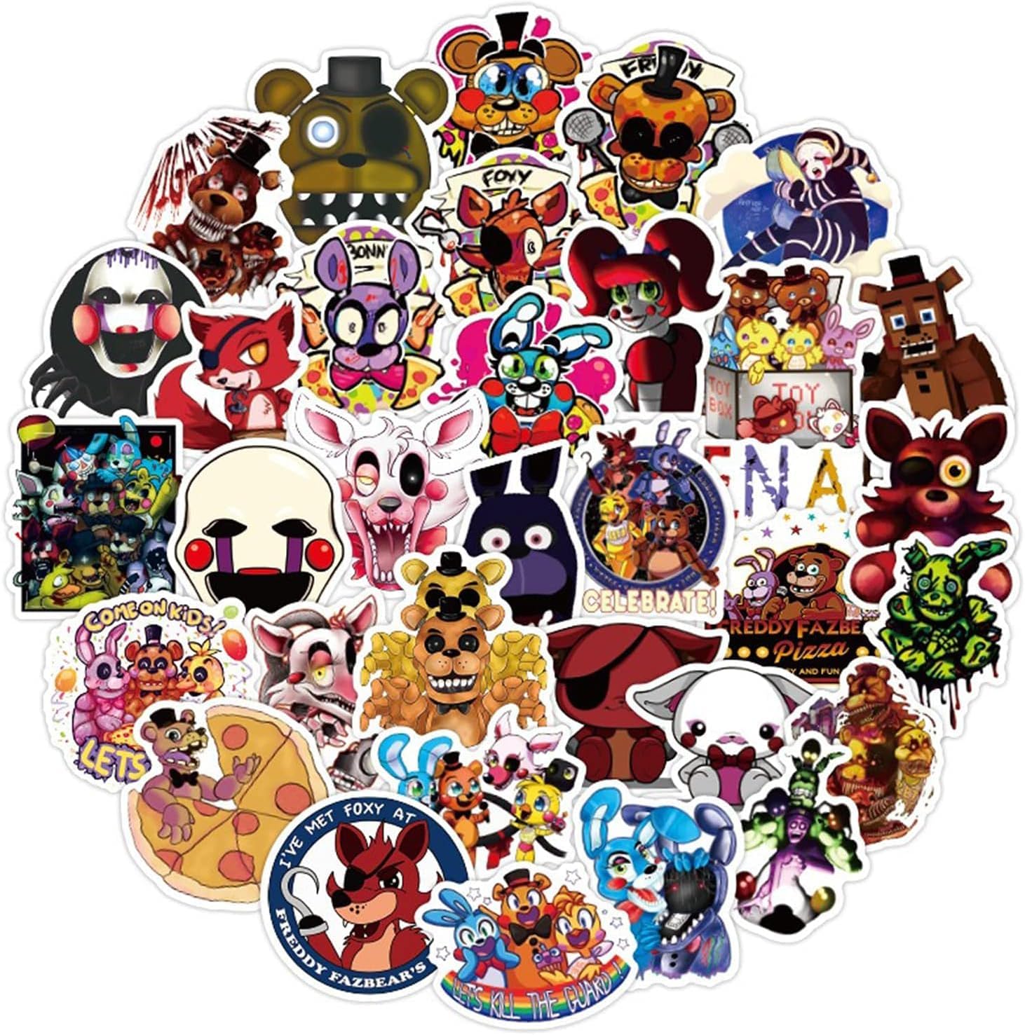 Amazon.com: CHVISO 【50 pcs 】FNAF Stickers for Teens Kids,Funny Cool ...