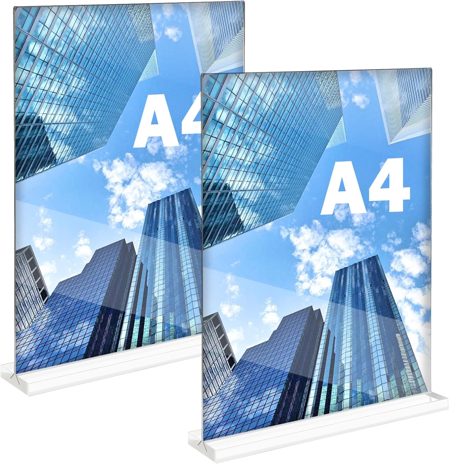 ASelected 2Pack A4 Acrylic Sign Holders, Plastic A4 Display Stands, T ...