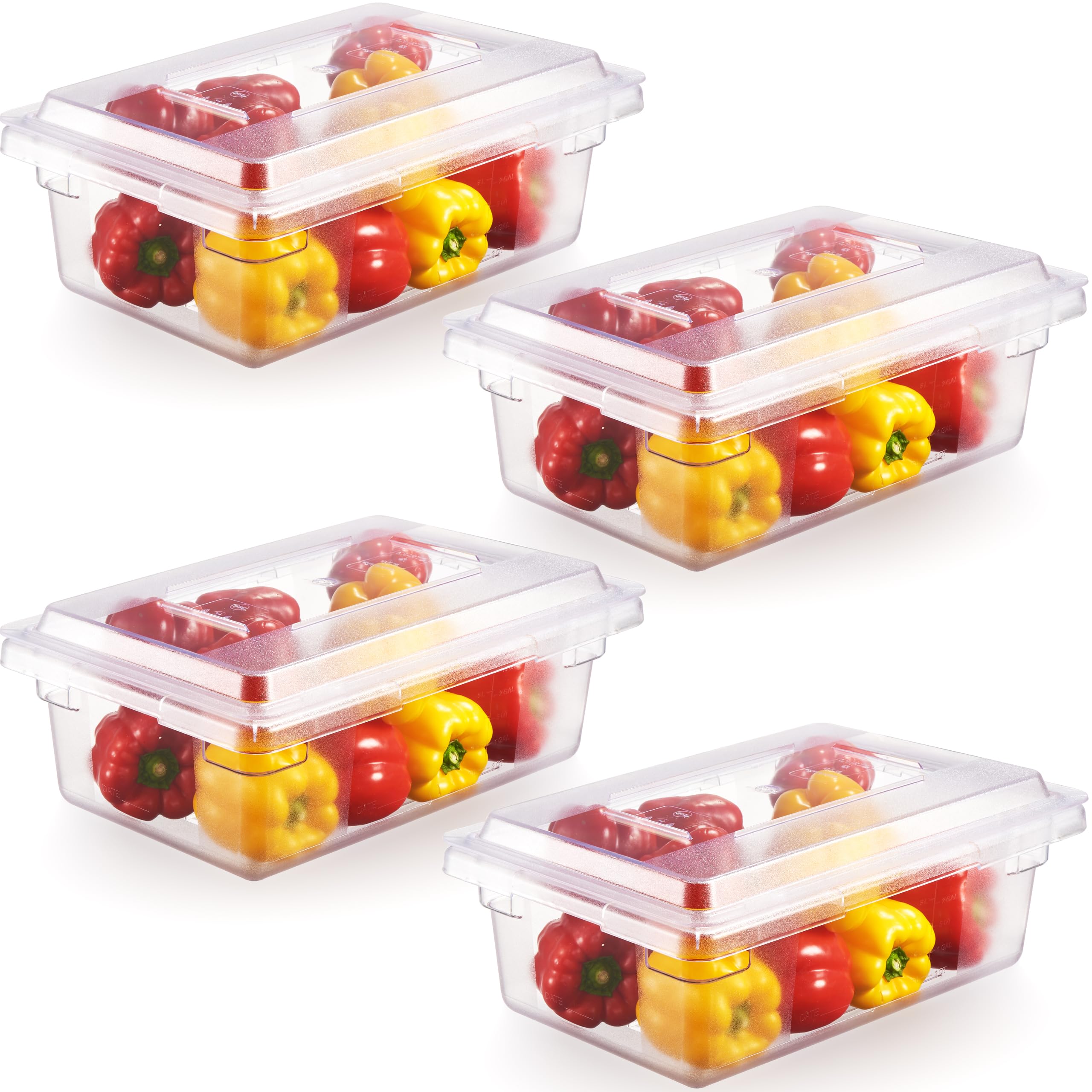 Amazon.com: CURTA 4 Pack Food Storage Box with Lid, Commercial Grade ...