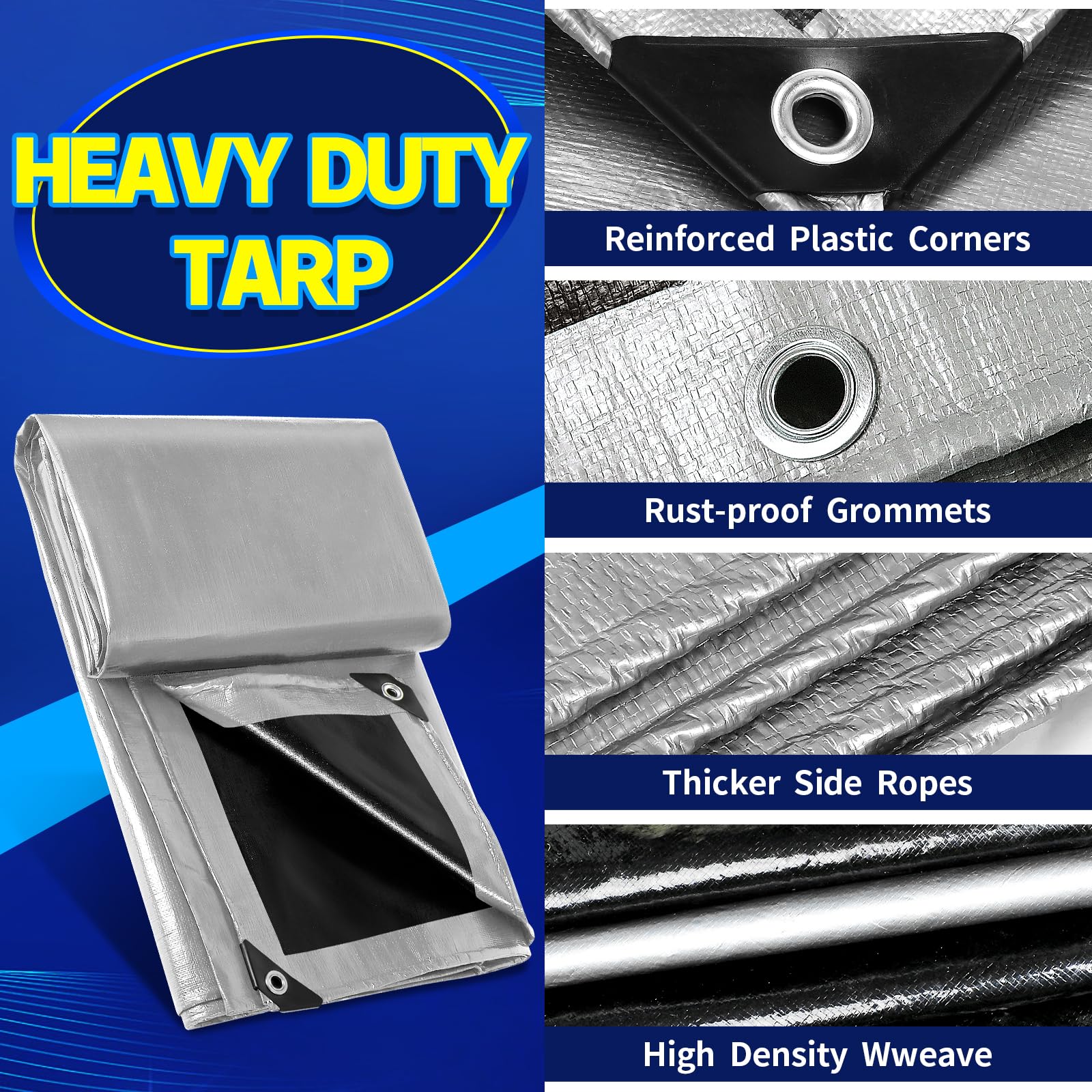 Snapklik.com : CAMPMAC Heavy Duty Waterproof Tarp 20x40, 14 Mil Thick ...