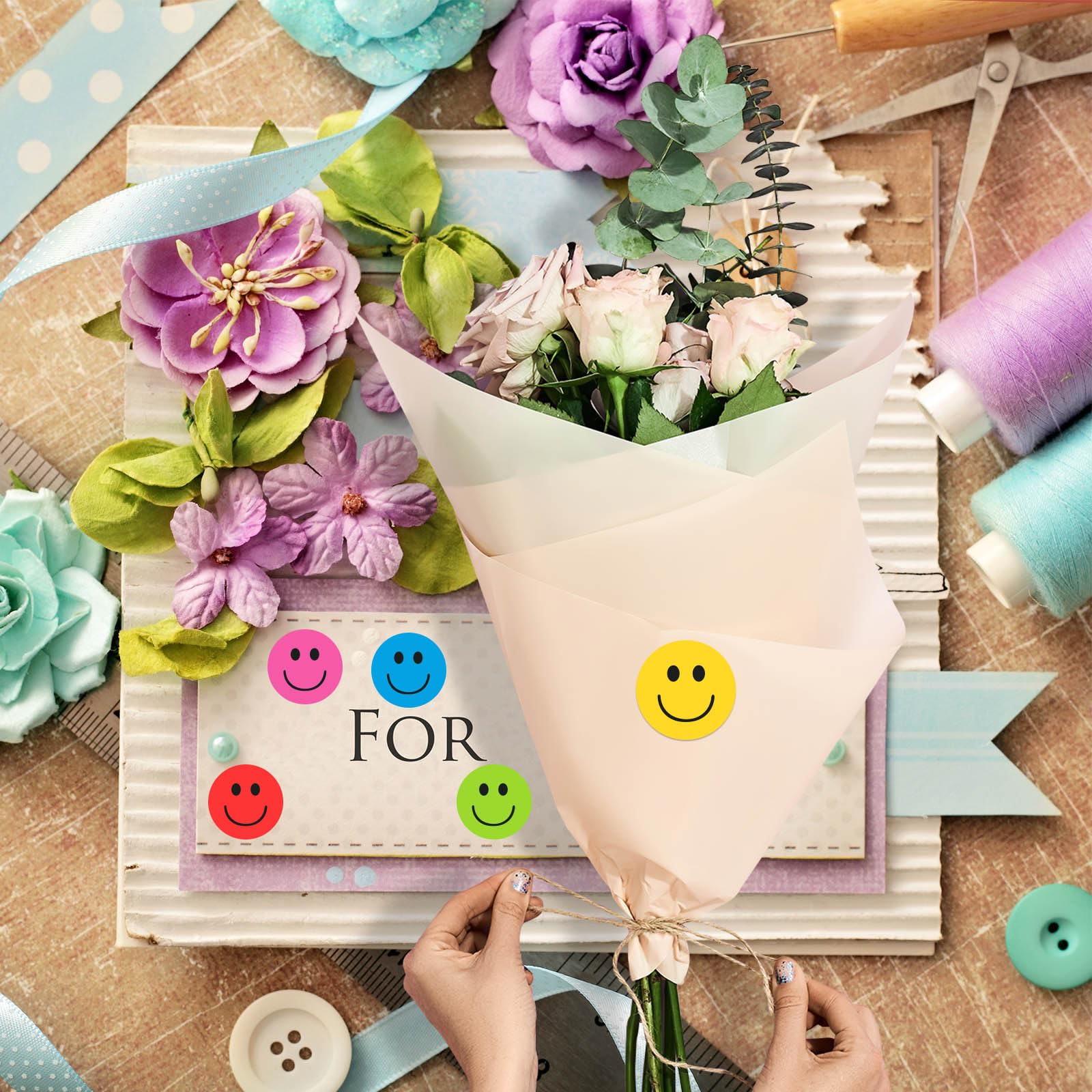 Snapklik.com : 630 Pieces Happy Smile Face Stickers Small Happy Face ...