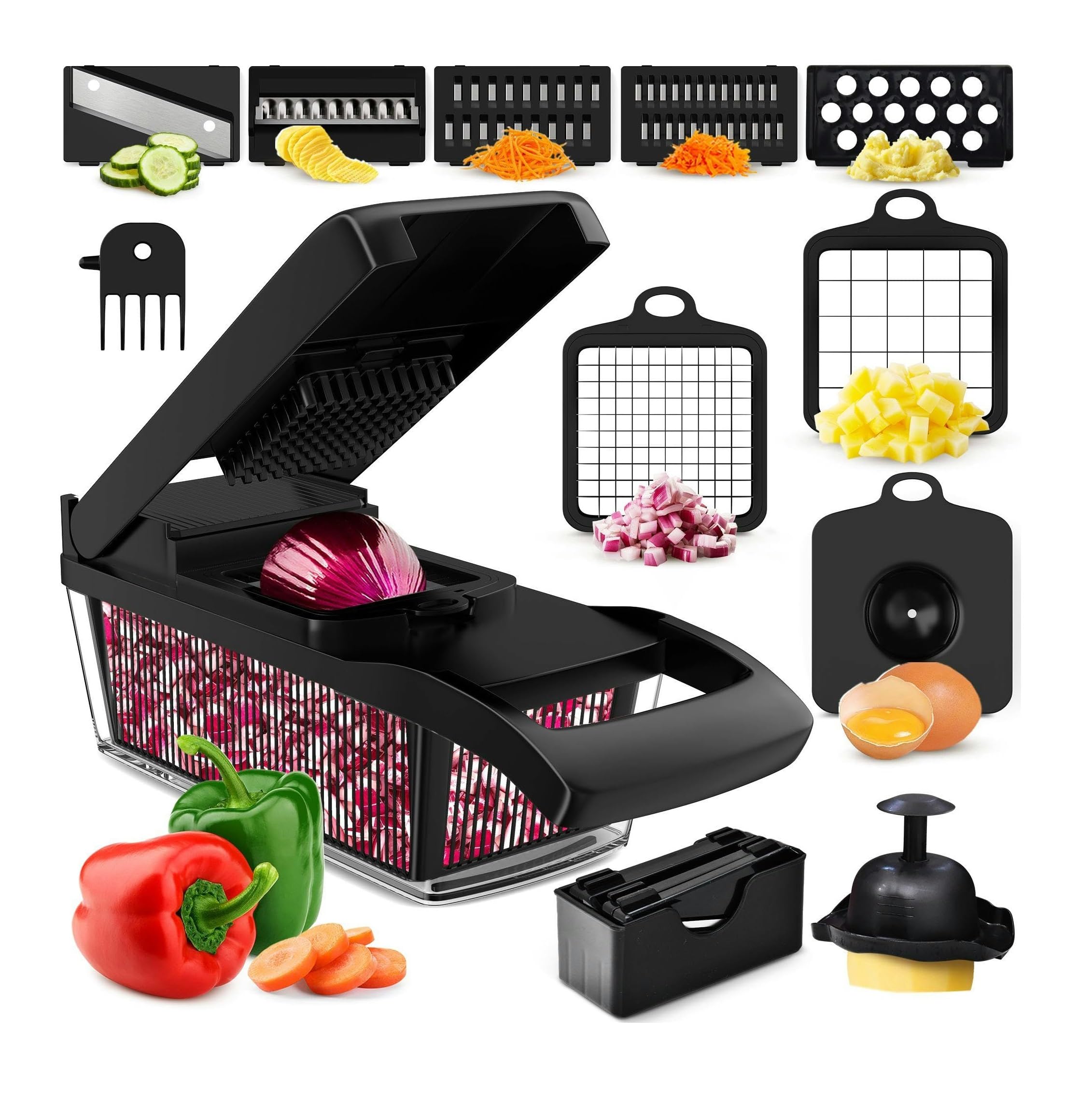 Amazon.com: PrepNaturals Vegetable Chopper with Container, Veggie ...