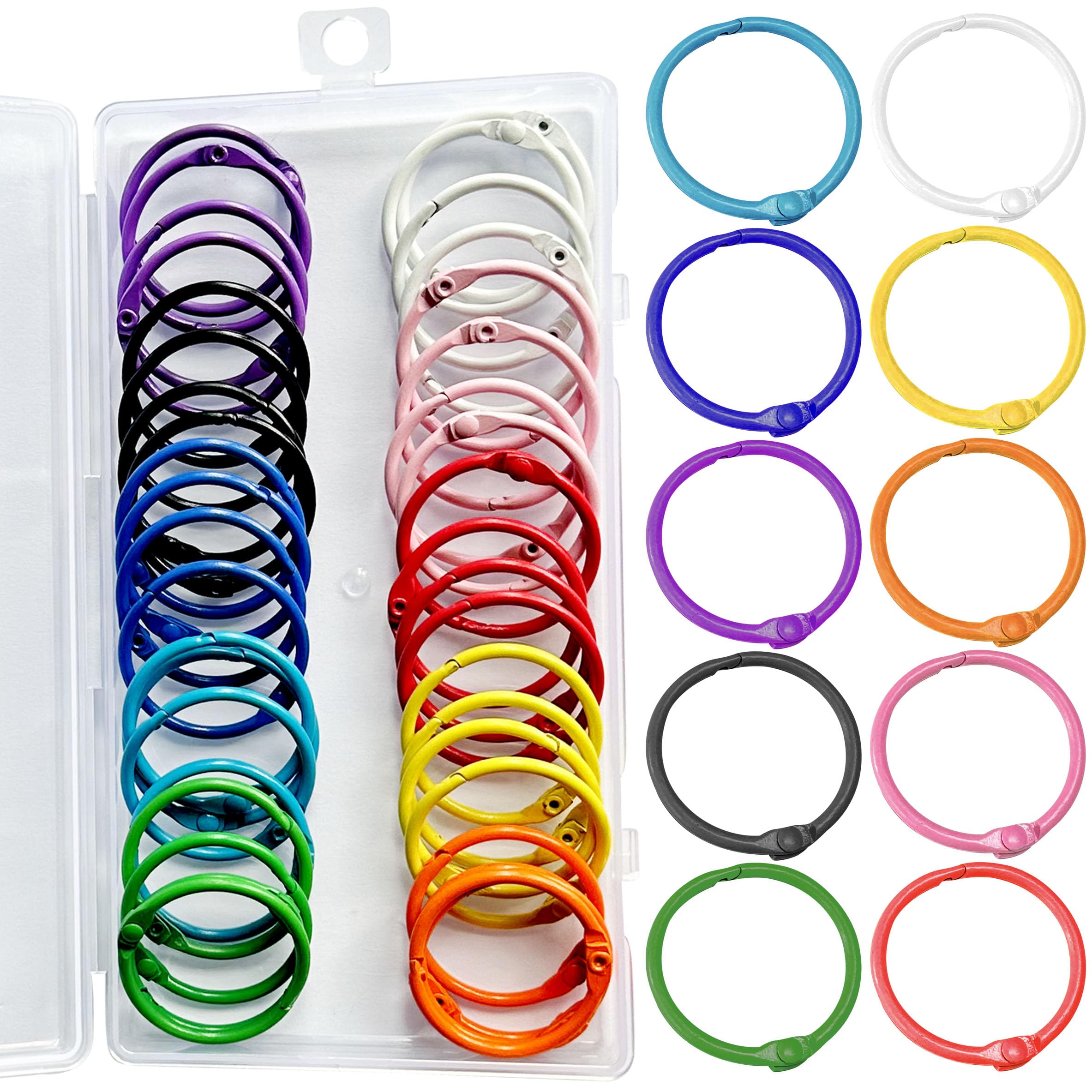 Keychains or Key Rings, 1 1/5" Loose Leaf Binder Rings for Key Chains ...