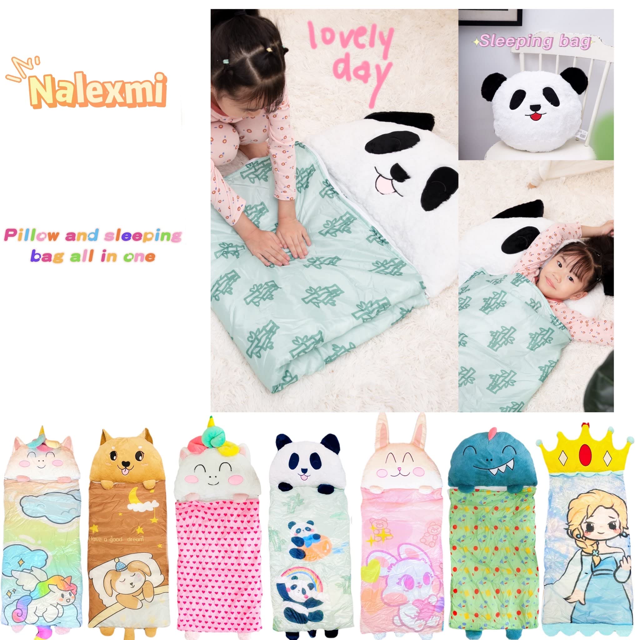 Nalexmi Kids Sleeping Bag, Animal Slumber Bags for Kids, Toddlers, Boys ...
