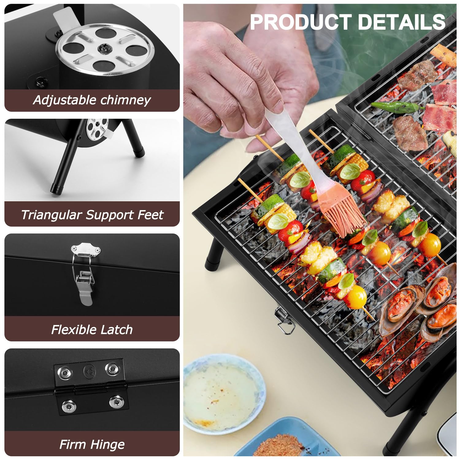 Snapklik.com : HaSteeL Portable Charcoal Grill, Outdoor Barbecue ...