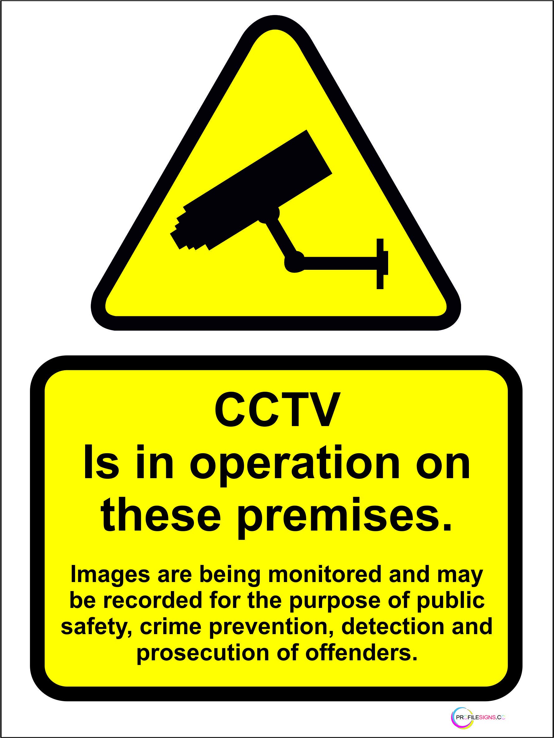 Window CCTV Sign - Sefl Adhesive Sticker - Size A5 Approx 200x150mm ...