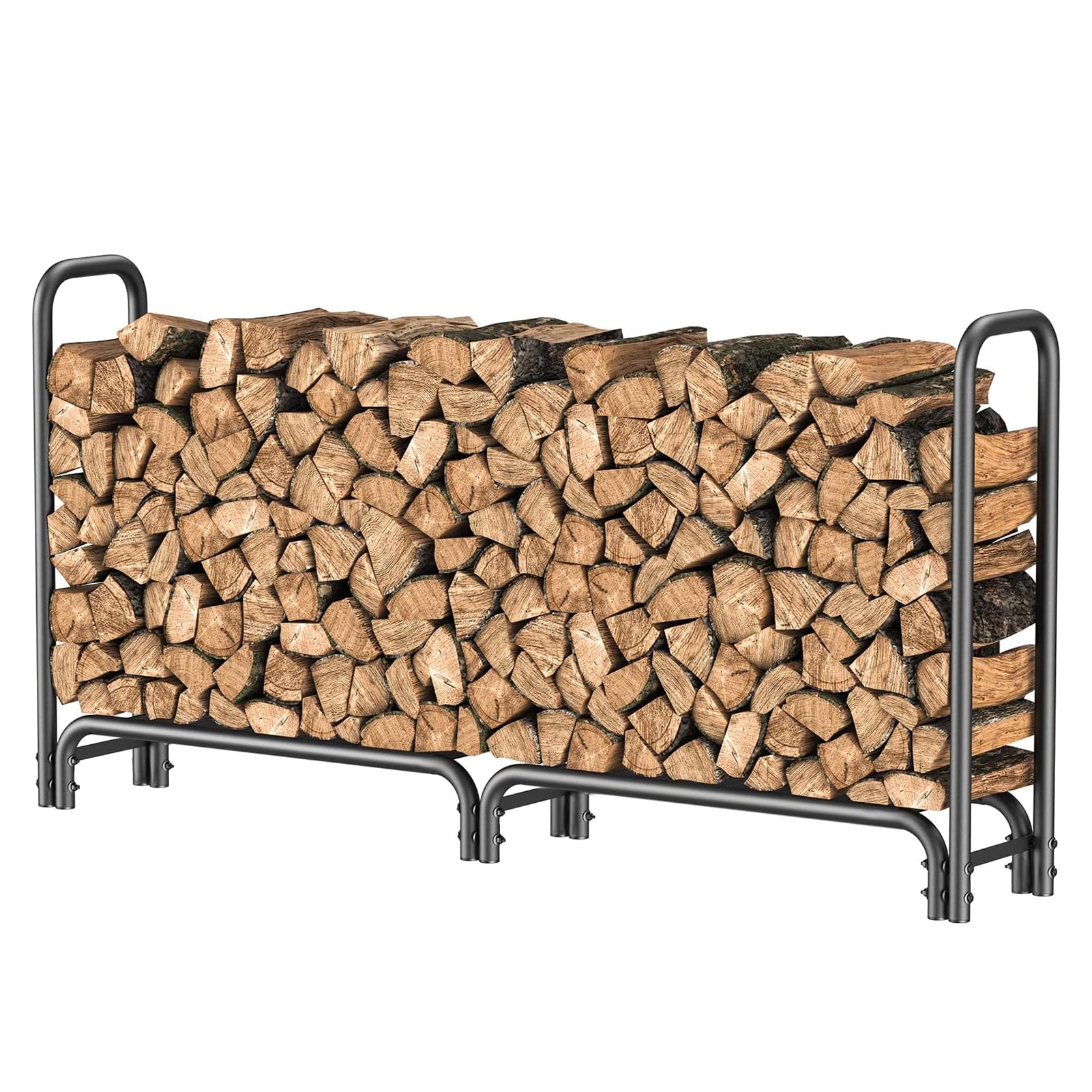 Snapklik.com : 8ft Outdoor Firewood Rack, Fireplace Heavy Duty Firewood ...