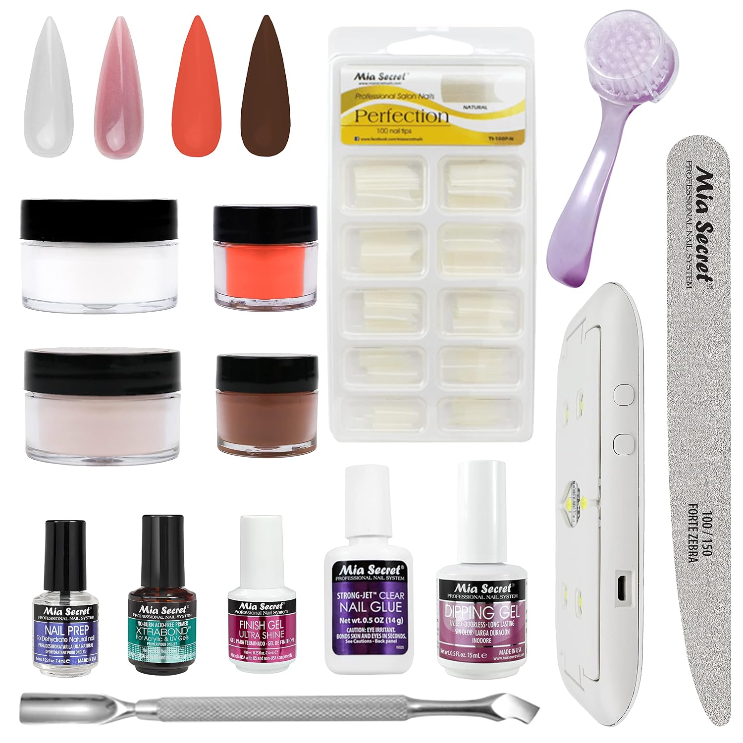 Amazon.com: 14 Pcs Dip Powder Nail Kit, Mia Secret Dipping Kit with 2 ...