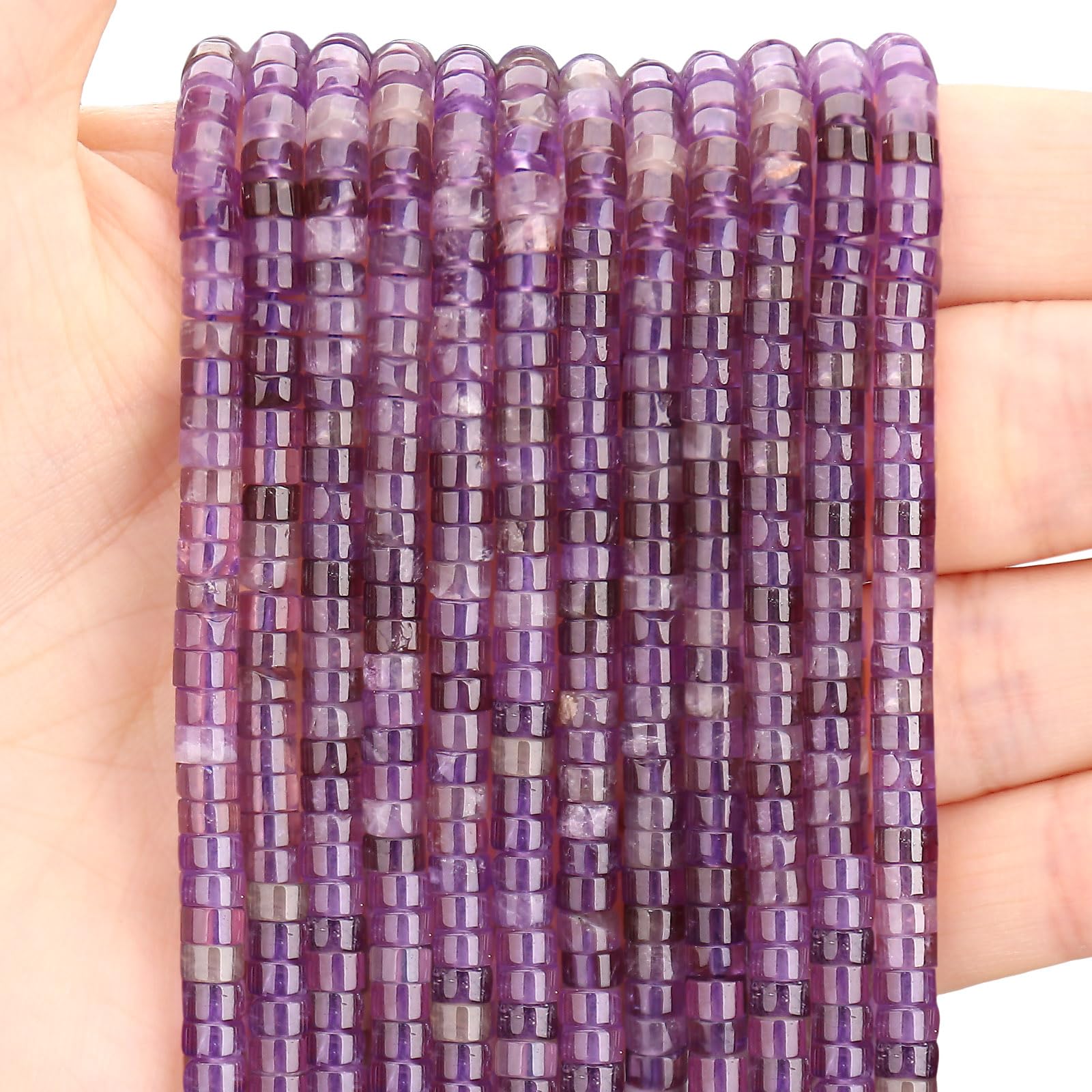 Amazon.com: 150PCs Natural Amethyst Spacer Beads, Loose Semi Precious ...