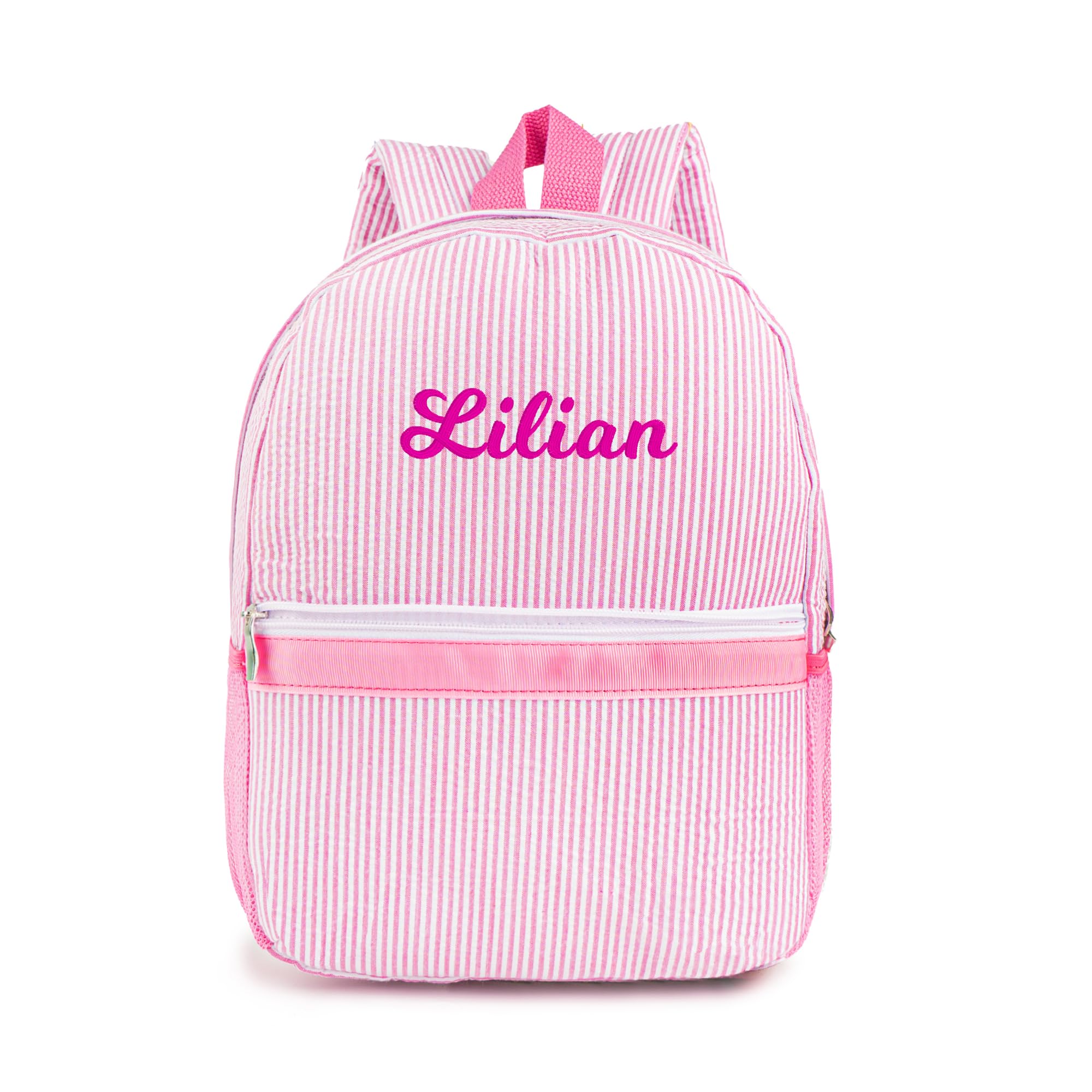 Amazon.com | MT WORLD Personalized Toddler Backpack Seersucker Daycare ...