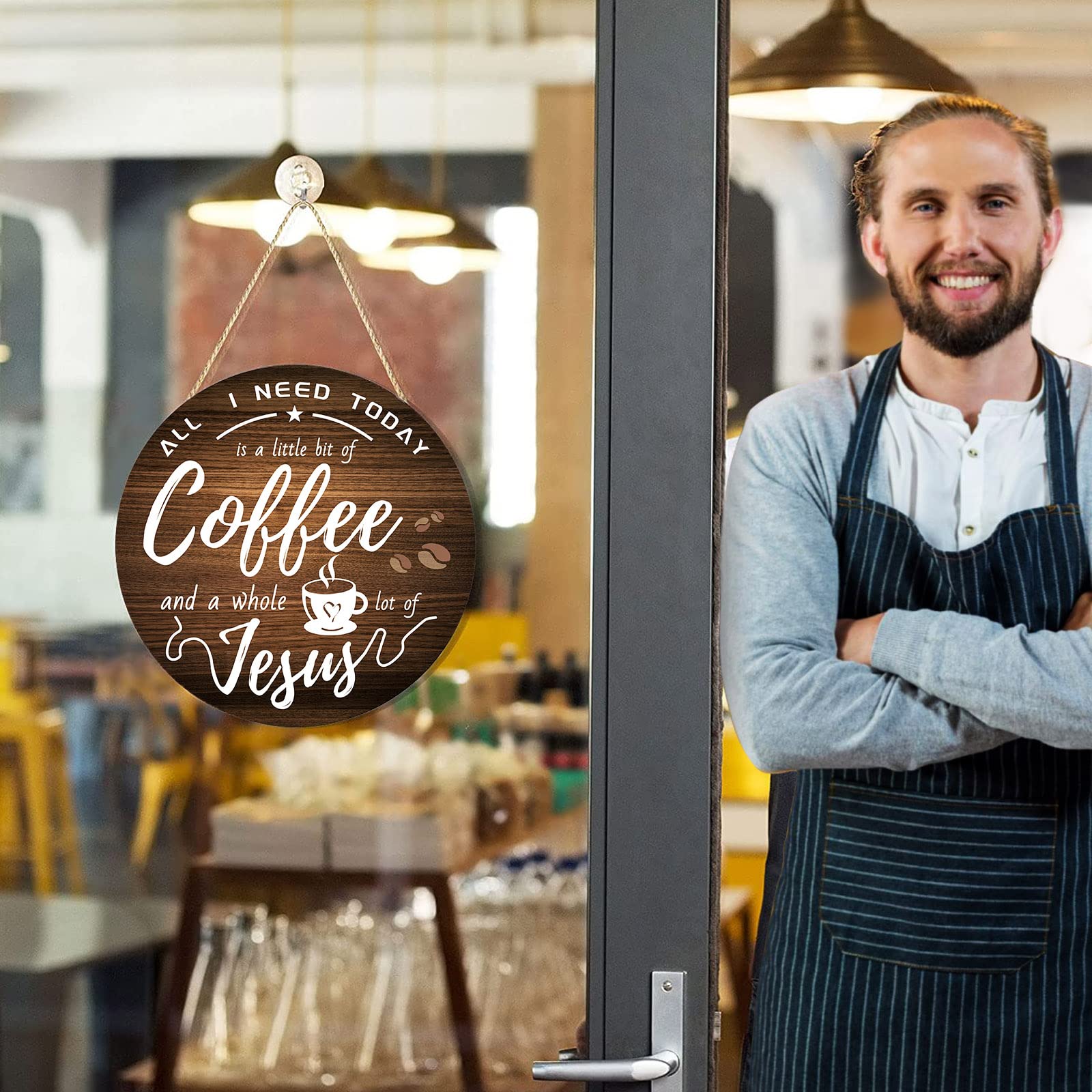 Snapklik.com : HMASYO Rustic Wood Coffee Bar Signs - All I Need Today ...