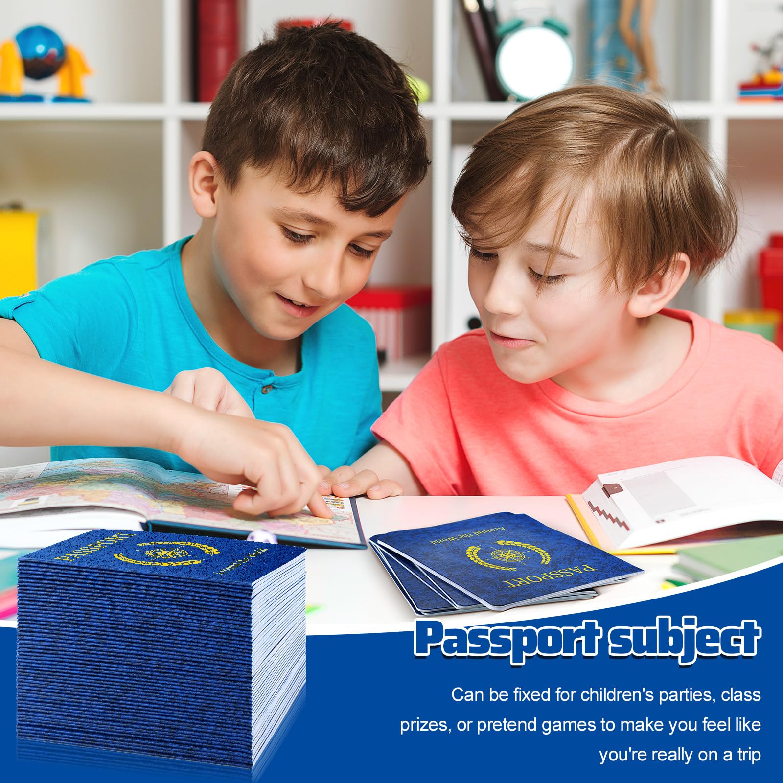 Snapklik.com : Blank Passport Book, Blue Passport Notebook 4 X 5.5 Inch ...