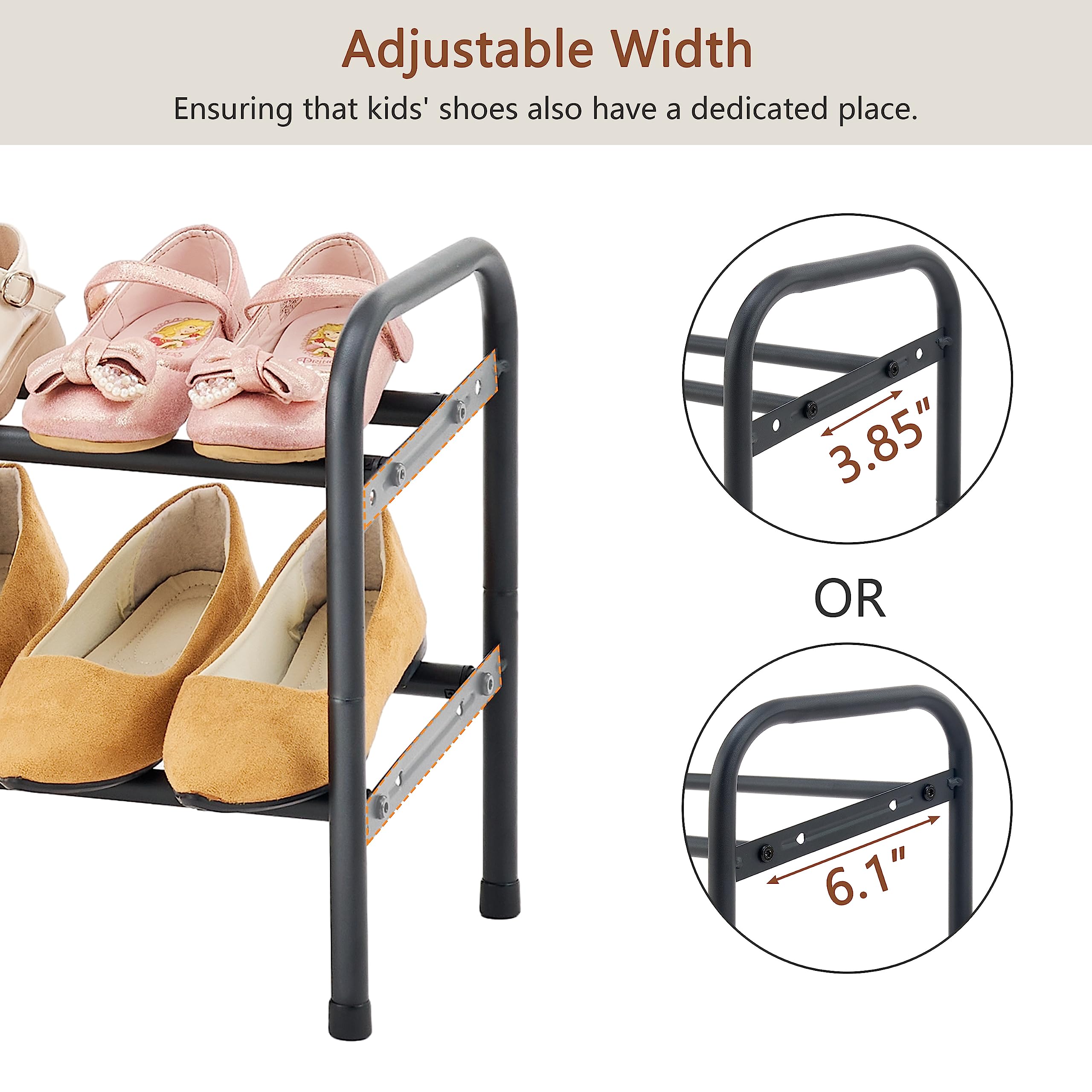 Snapklik.com : 2-Tier Shoe Rack Expandable, Width Adjustable Shoe Shelf ...