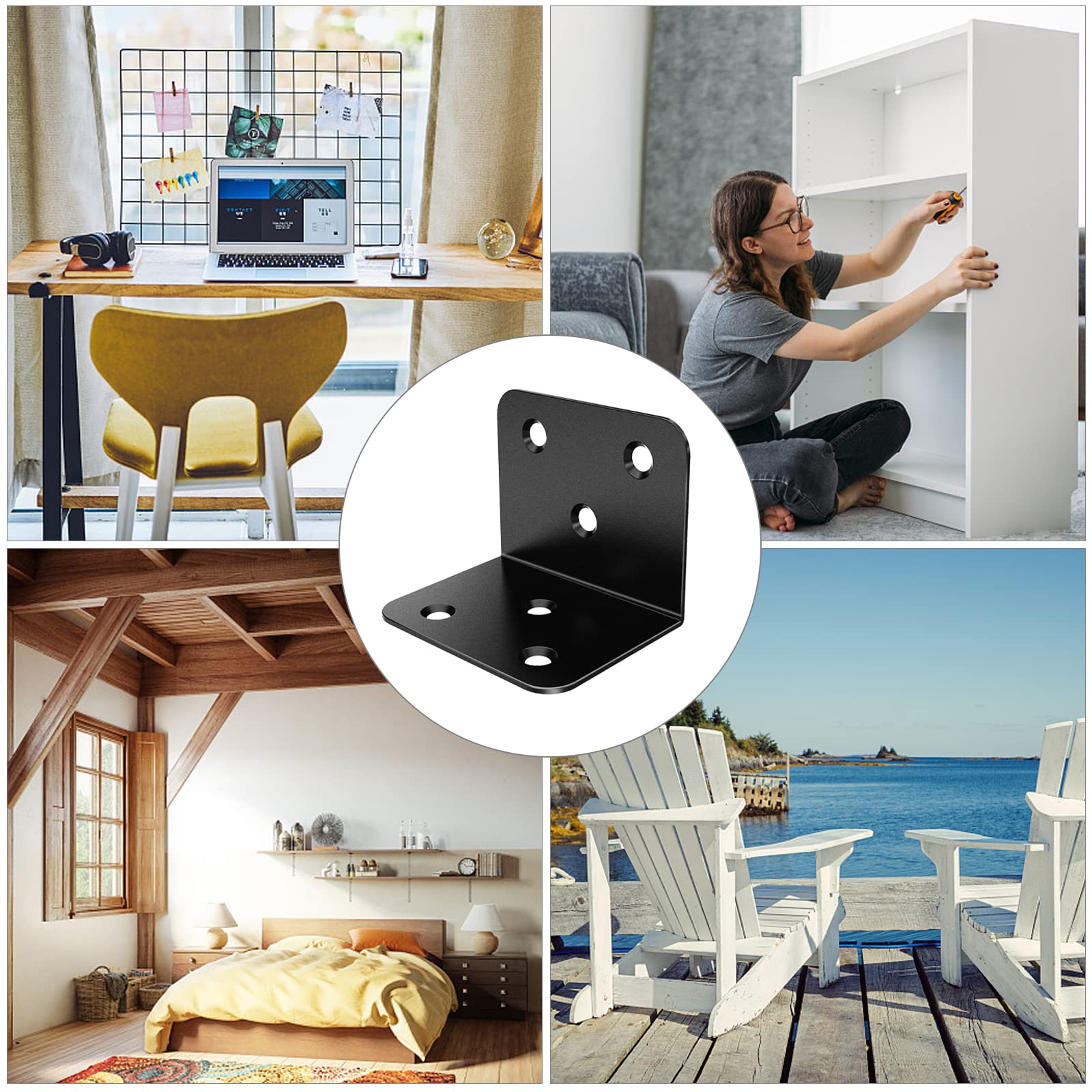Snapklik.com : 20 Pcs Metal Corner Braces, 1.5in L Brackets For Wood ...