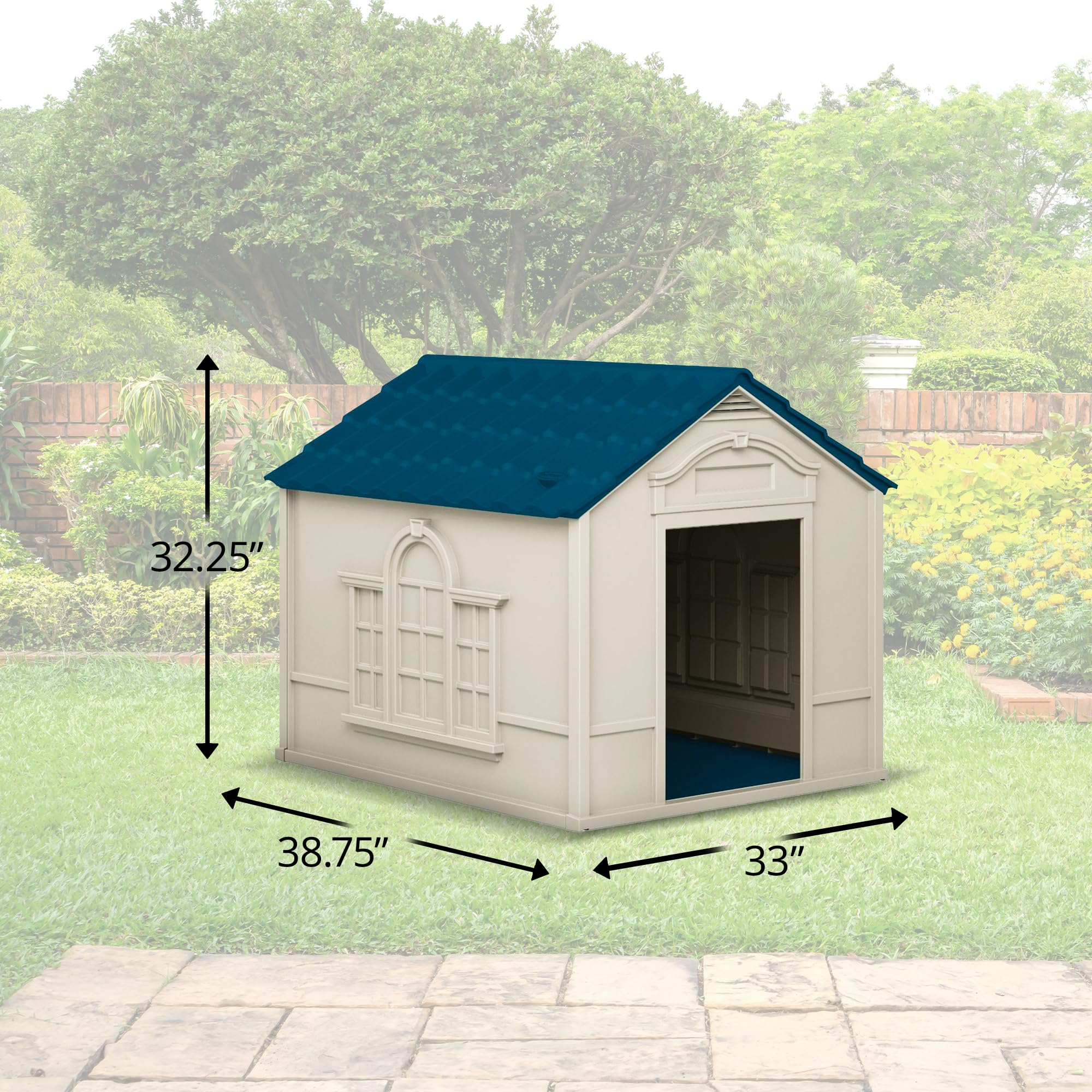 Snapklik.com : Suncast Deluxe Dog House For Dogs Up To 100 Pounds