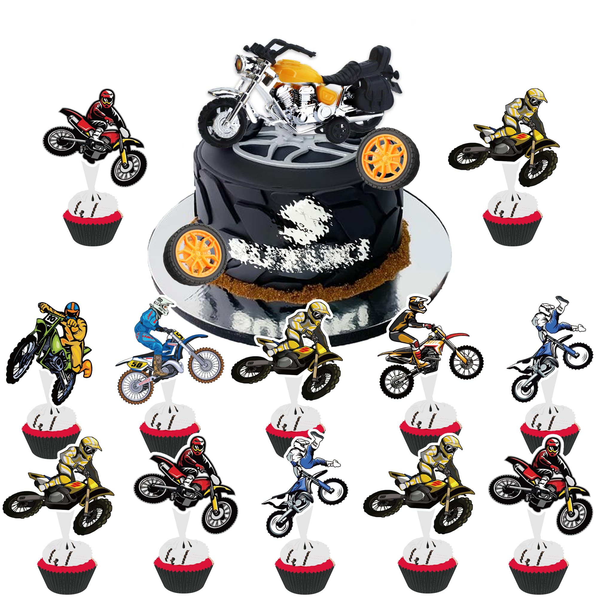 Dirt Bike Cupcake Toppers