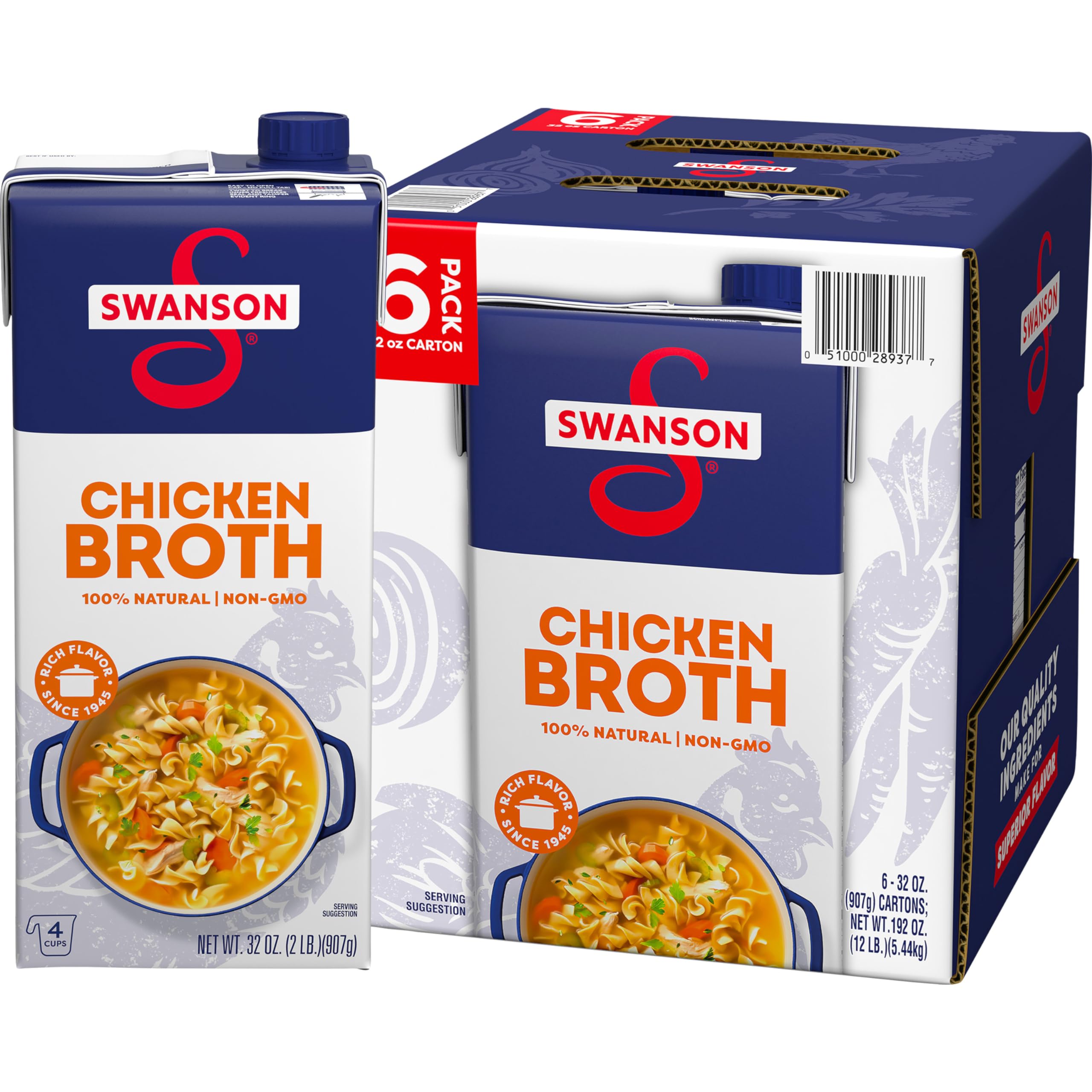 Snapklik.com : SWANSON S 100% Natural Chicken Broth, 32 Oz Carton