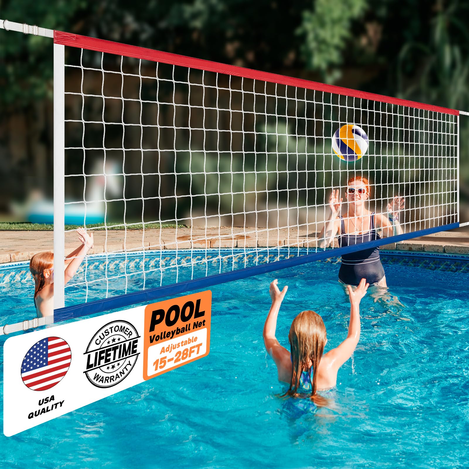 Replacement Pool Volleyball Net Heavy Duty Swimming Pool Volleyball Net ...