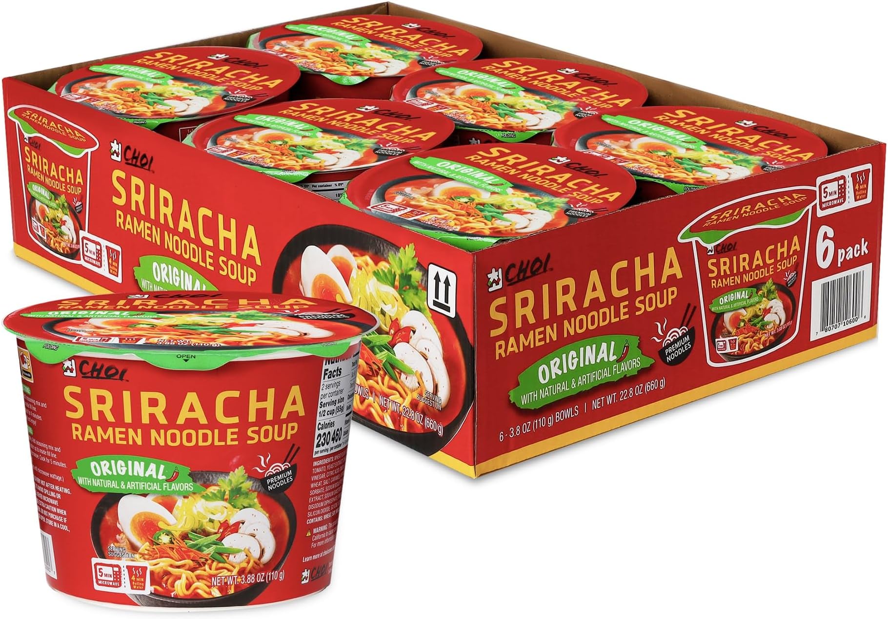 Amazon.com: Choi Sriracha Premium Quality Ramen Noodle Instant Soup Mix ...