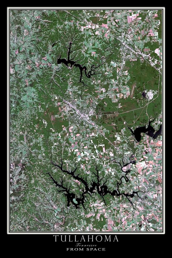 Amazon.com: Tullahoma Tennessee Satellite Poster Map : Everything Else