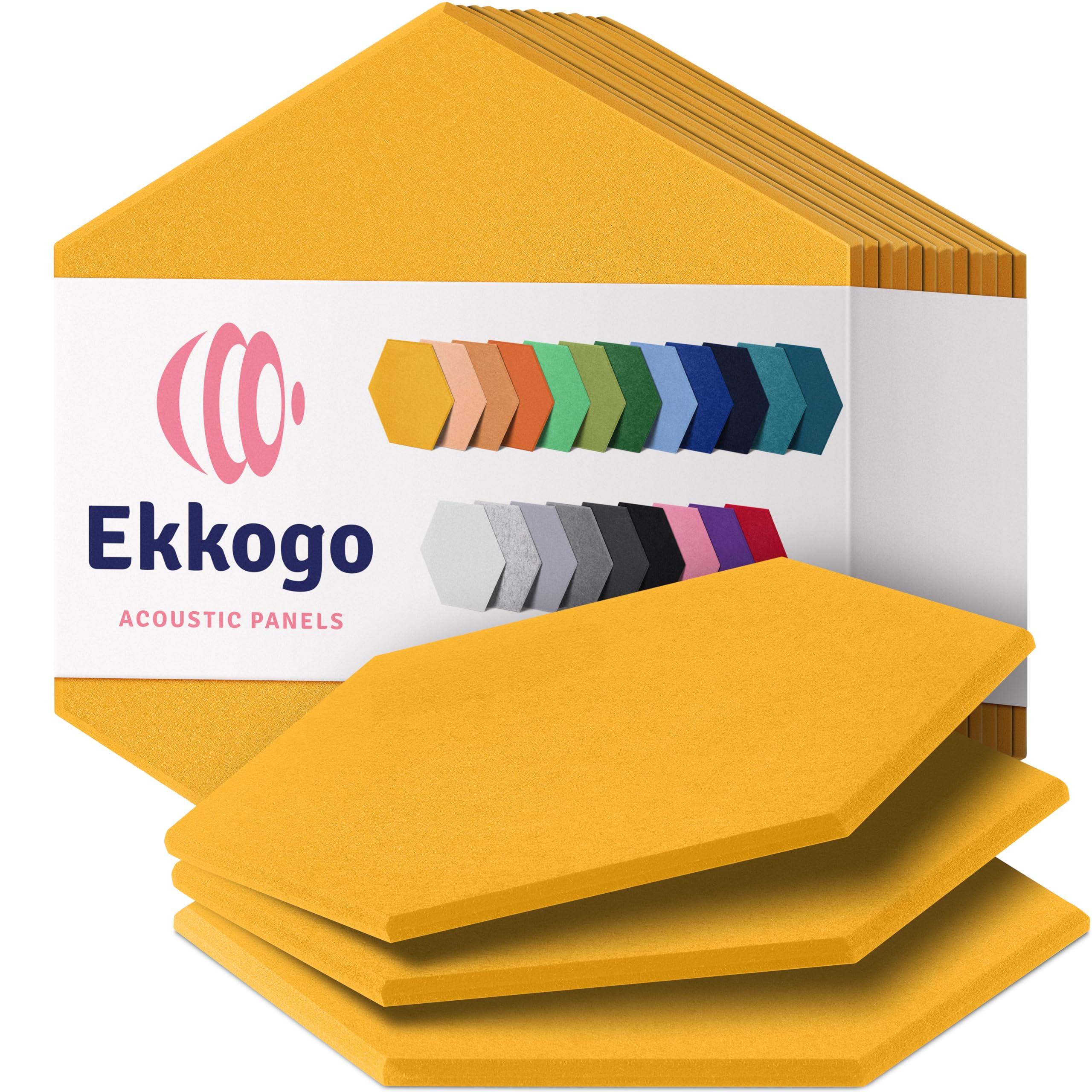 Snapklik.com : Ekkogo Acoustic Panels 12-Pack Soundproof Wall Panels 14"X12.1"X0.4" Sound Panels ...
