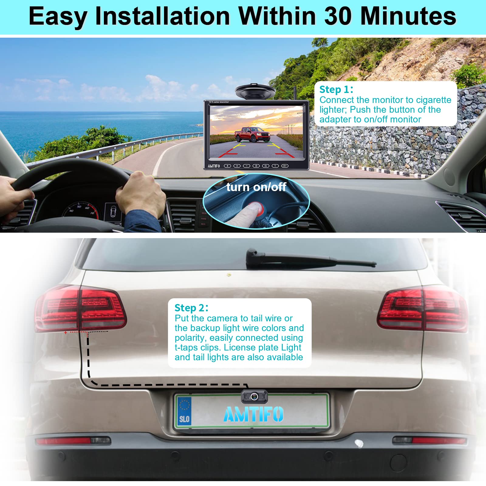 Snapklik.com : Wireless Backup Camera For Truck Car : 7-Inch Touch Key ...