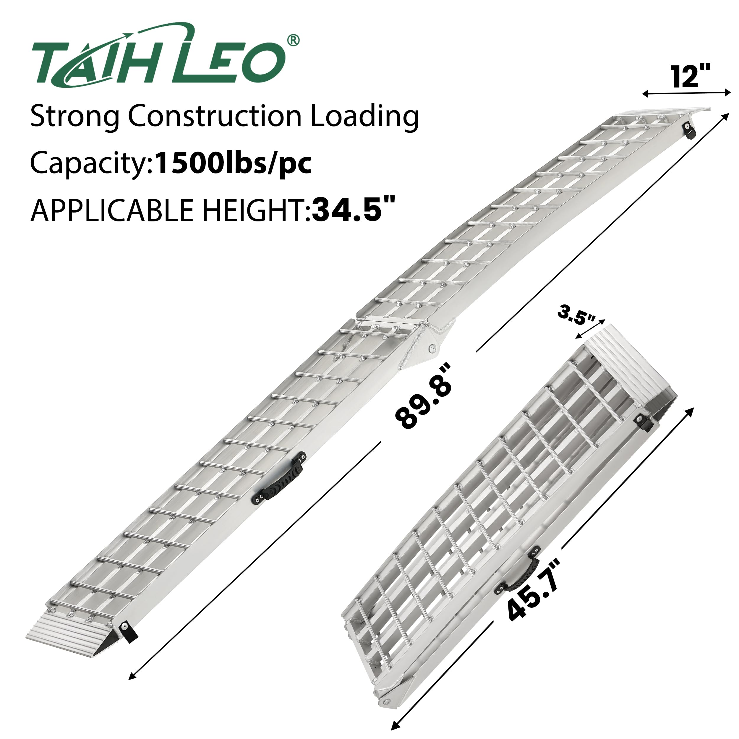 Snapklik.com : TaiH Leo Truck Ramp 1500LBS Capacity - 1 Pc Heavy Duty ...
