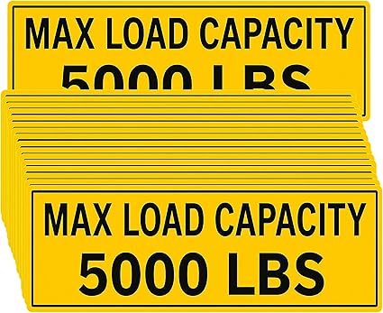 Amazon.com: 32Pcs(5.5"x2") - MAX LOAD CAPACITY 5000 LBS Sign Sticker ...