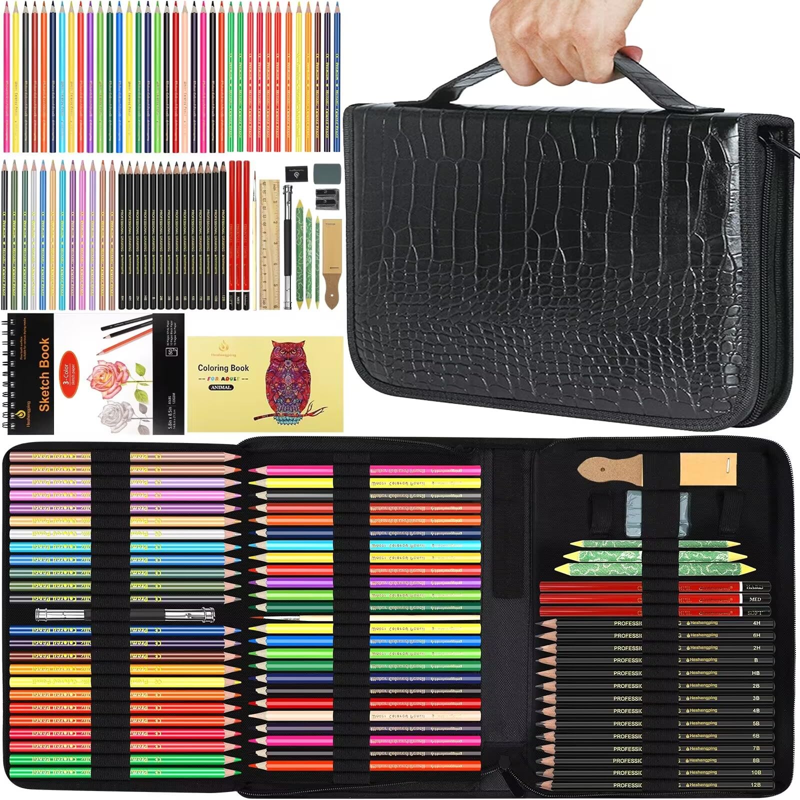 Amazon.com: Drawing Kit, 78pcs Sketch Color Metallic Colored Watercolor ...