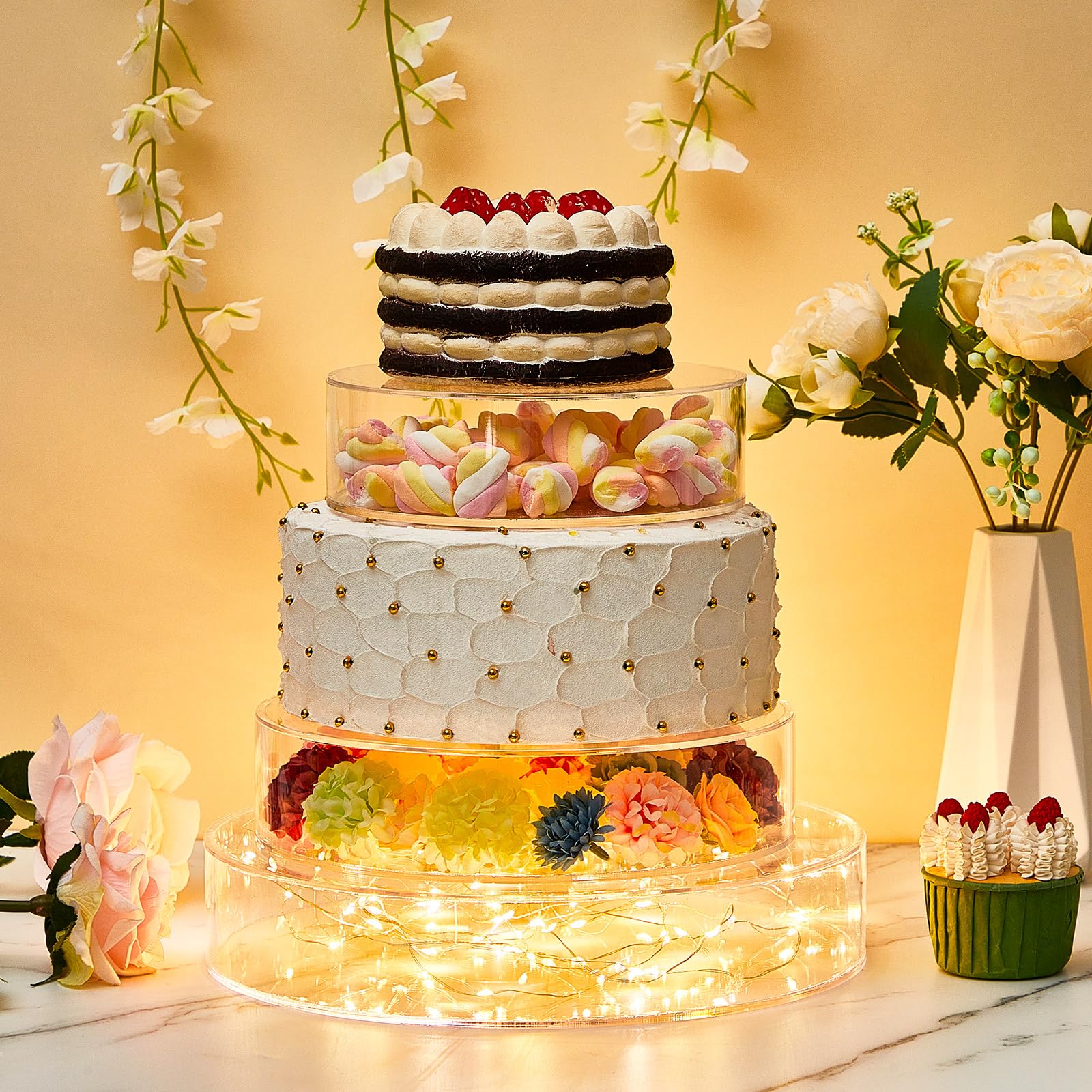 Lighted Wedding Cake Displays