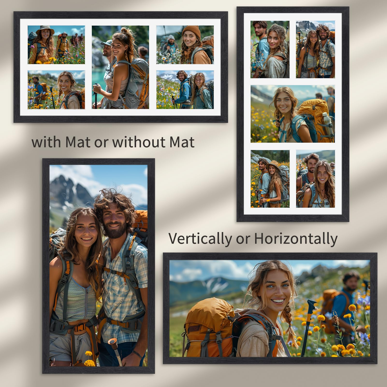 Snapklik.com : SPEPLA 5 Opening 35x5 Black Collage Picture Frames ...