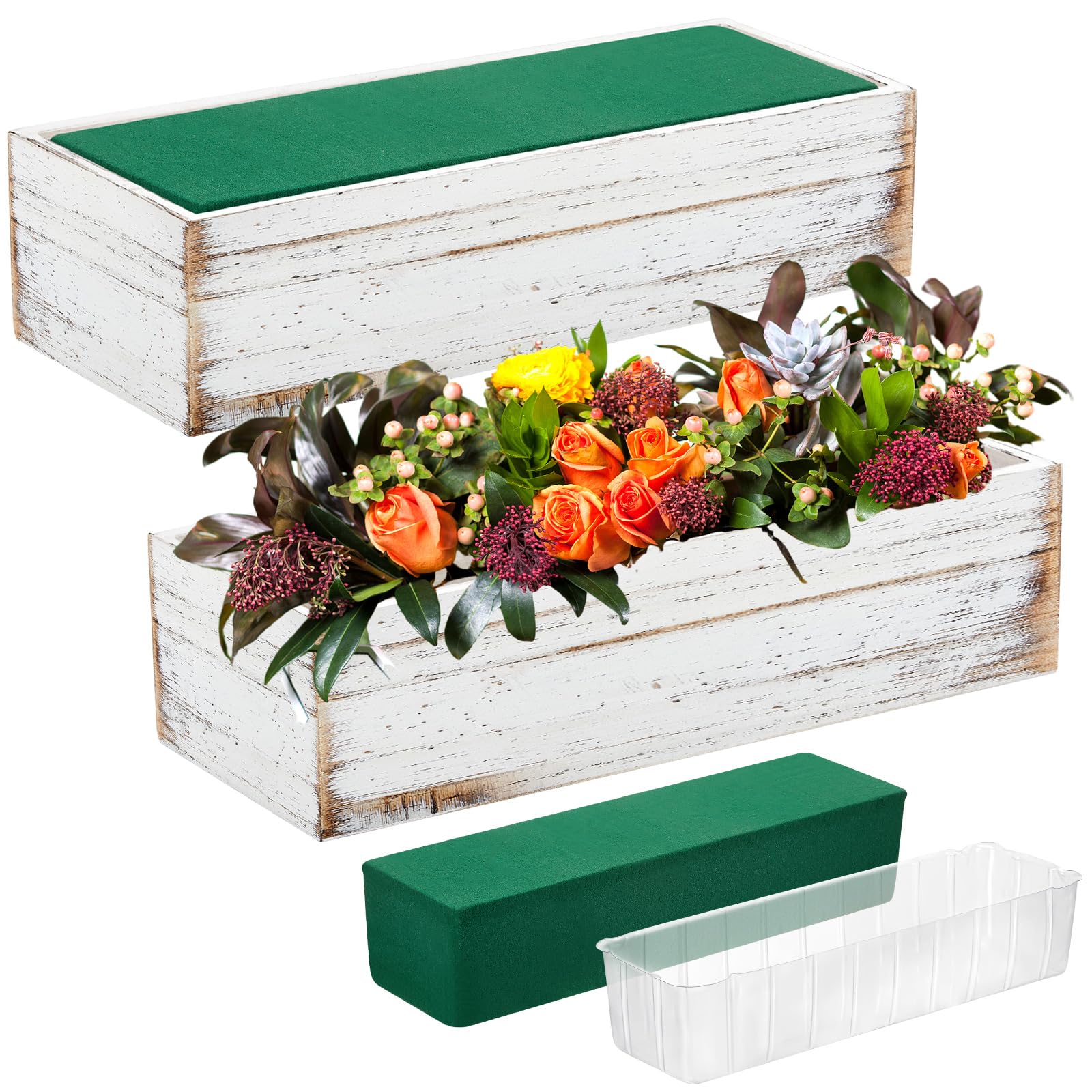 Snapklik.com : Dandat 4 Set Rectangle Wooden Planter 12x4 Inch Wood ...