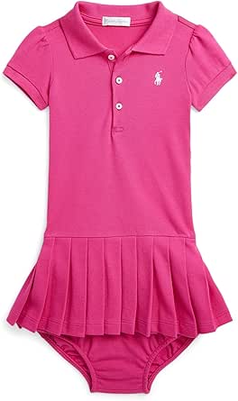 Amazon.com: POLO RALPH LAUREN baby-girls Pleated Mesh Polo Dress ...