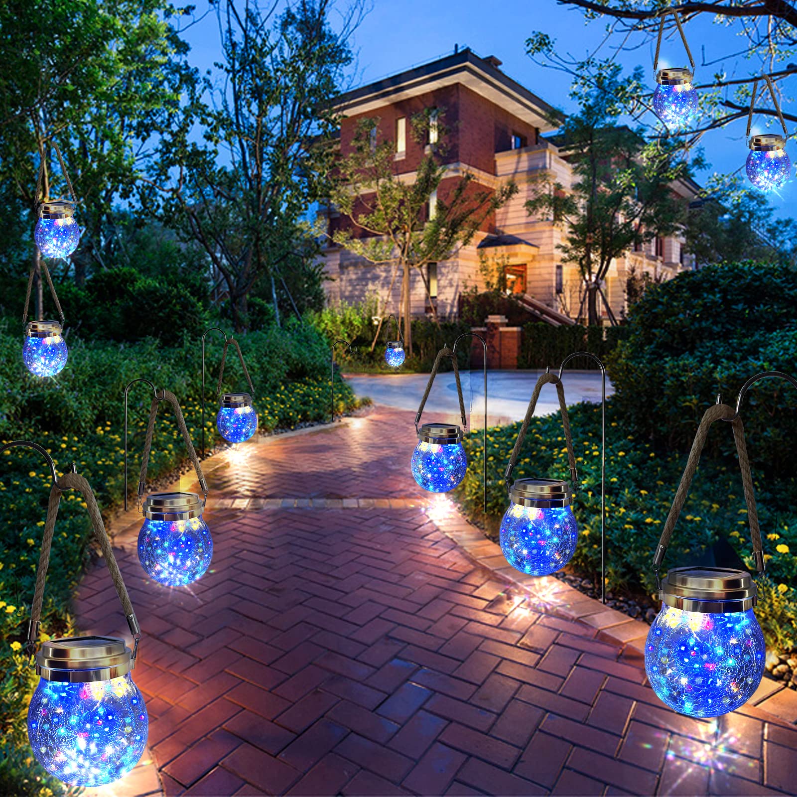 Ed Garden Decorative Lights Homehop 8 Led Solar Powered Outdoor
