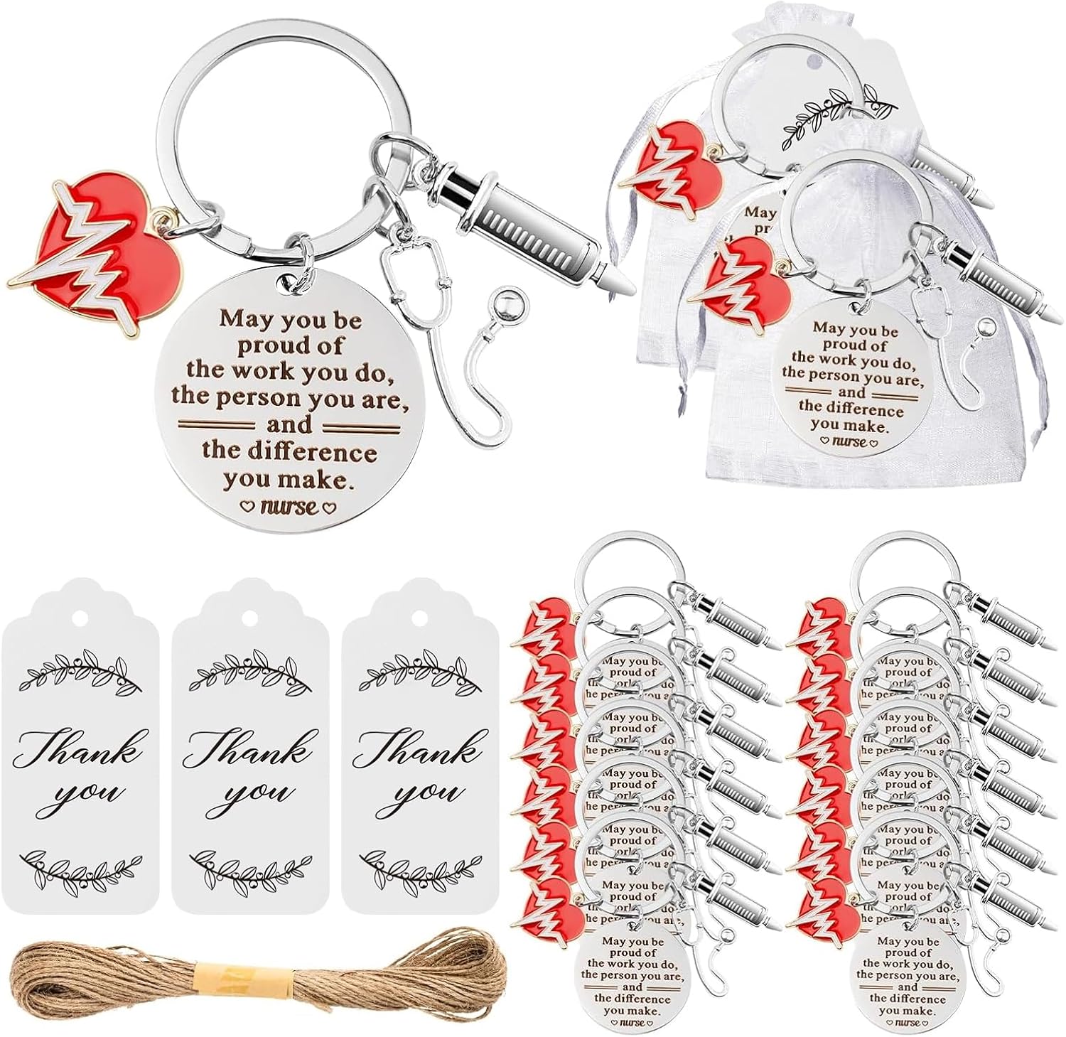 Amazon.com: KaGrbves 24pc Nurse Keychain Set - Nurse Week Gifts ...