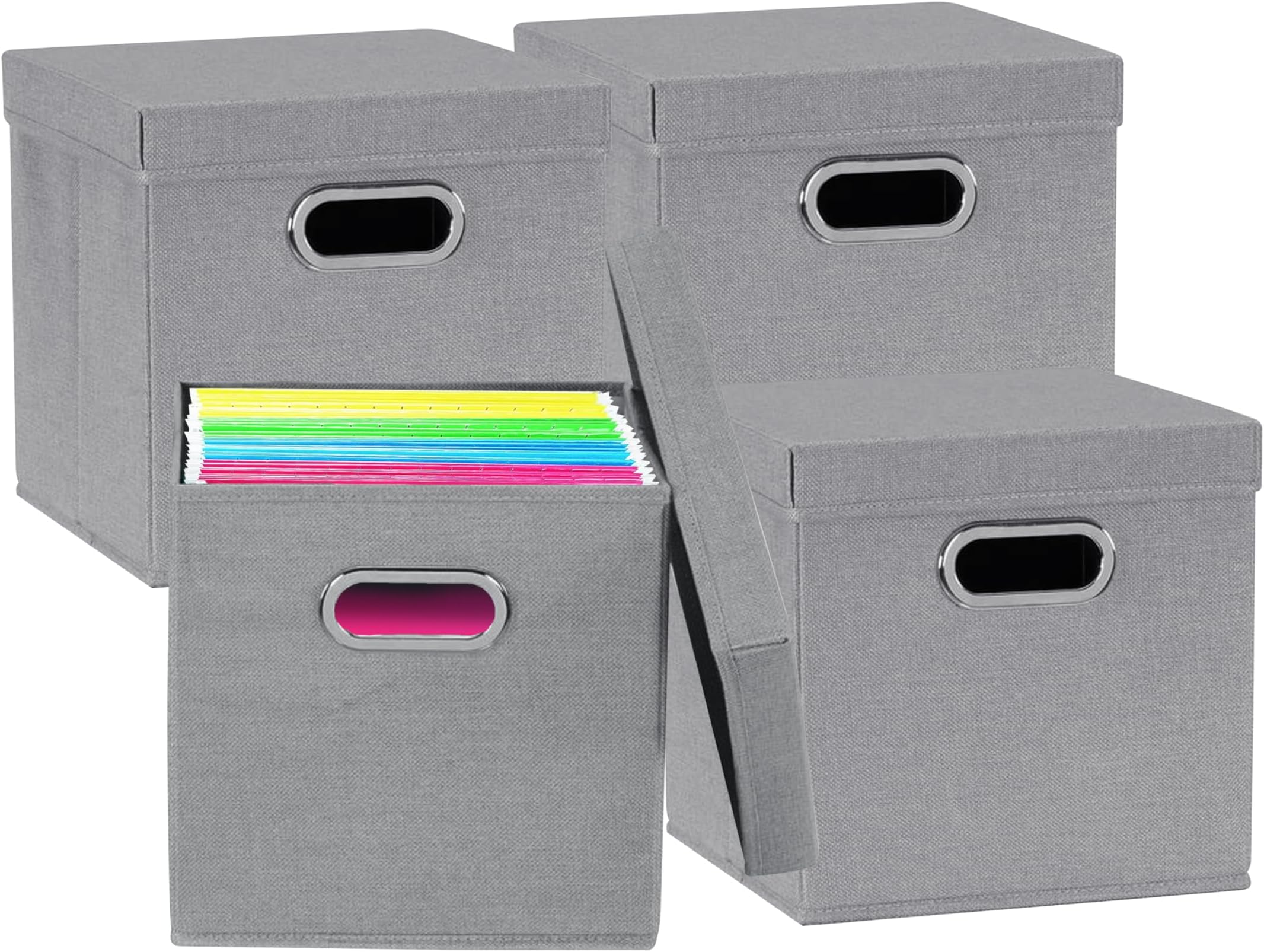 Set de 4 Cajas Organizadoras. Set de 4 Archiveros Tamaño Carta de Tela ...