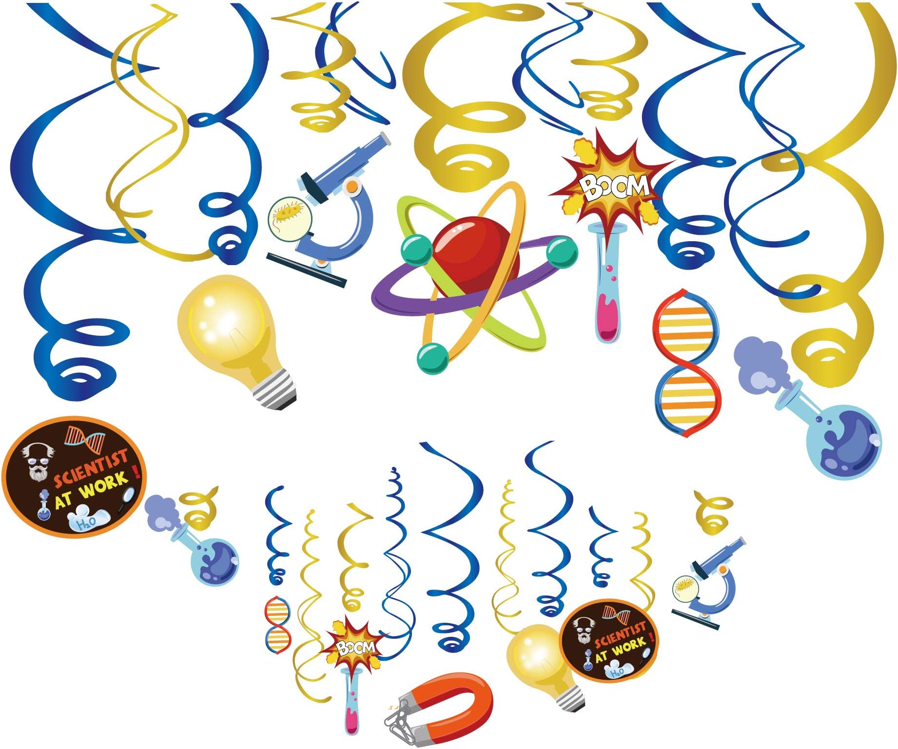 Amazon.com: Kristin Paradise 30Ct Science Hanging Swirl Decorations ...