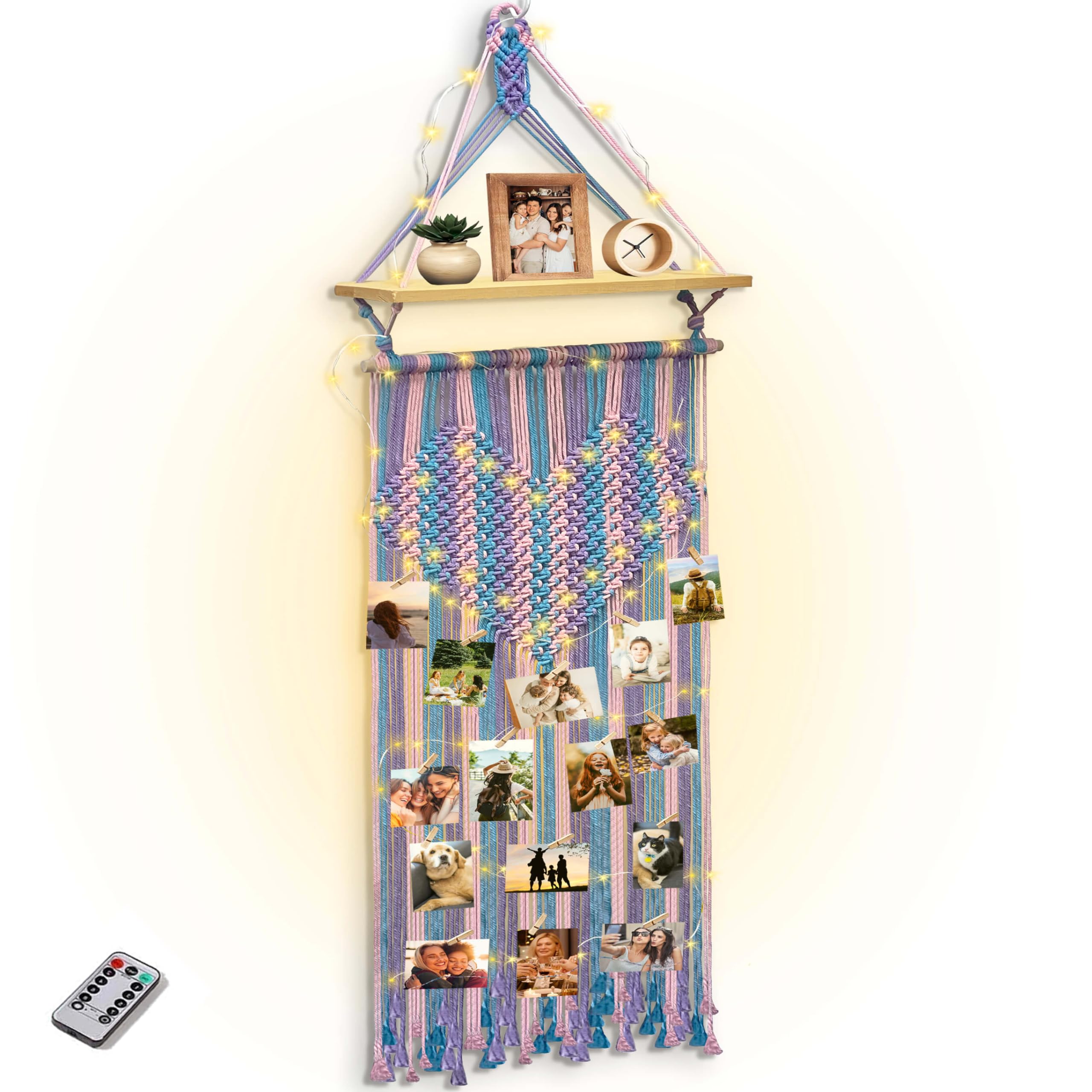 Amazon.com: Homecor Room Decor for Teen Girls, Macrame Photo Display ...