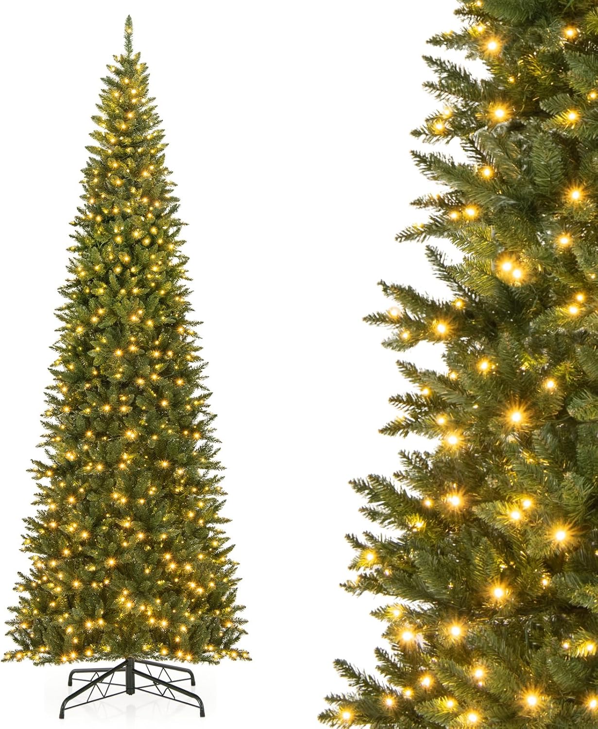 Amazon.com: Happygrill 12 FT Pre-lit Artificial Christmas Tree, Hinged ...