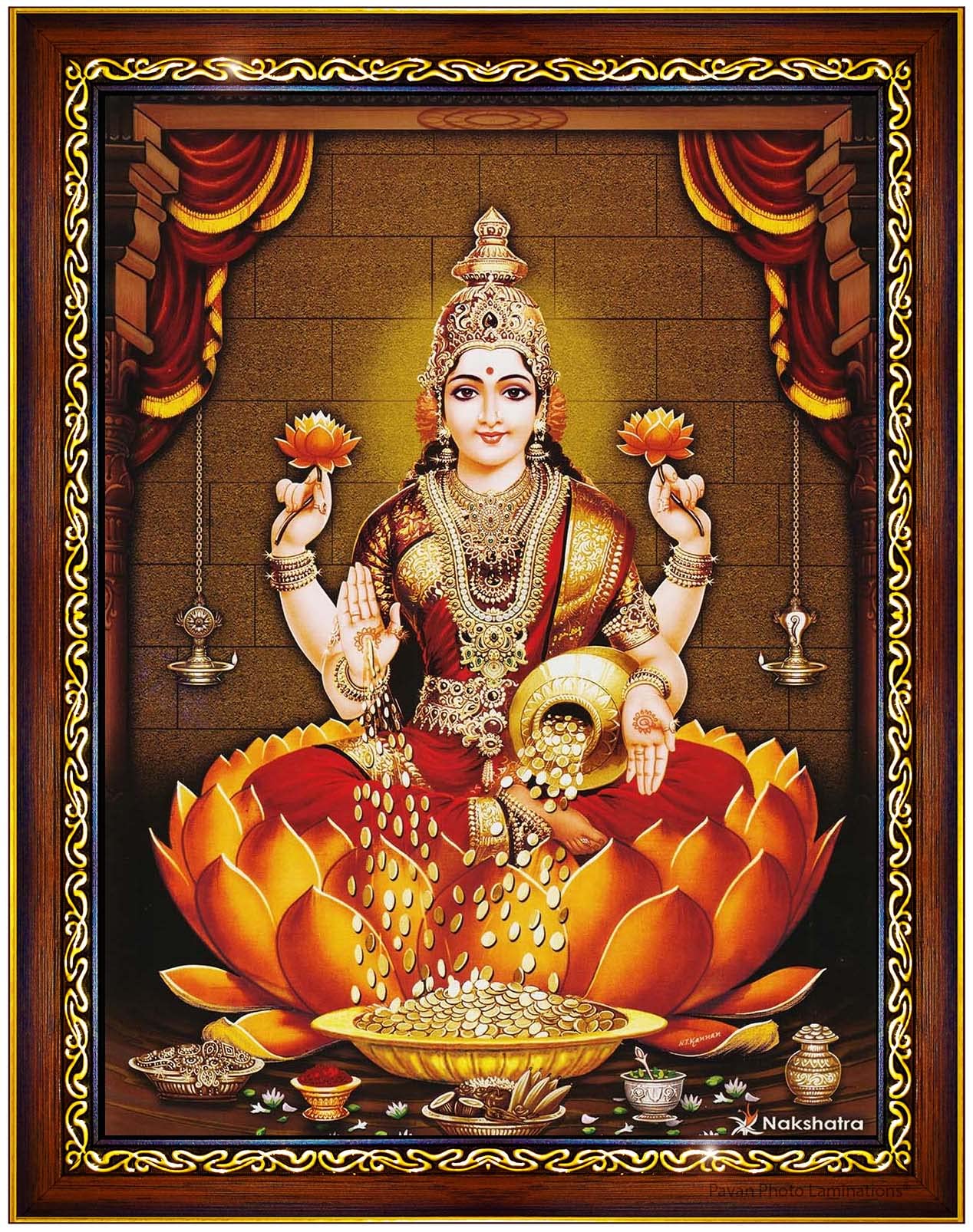 Buy Pavan Photo Laminations Goddess Lakshmi Devi Dhana Vaibhav Laxmi ...