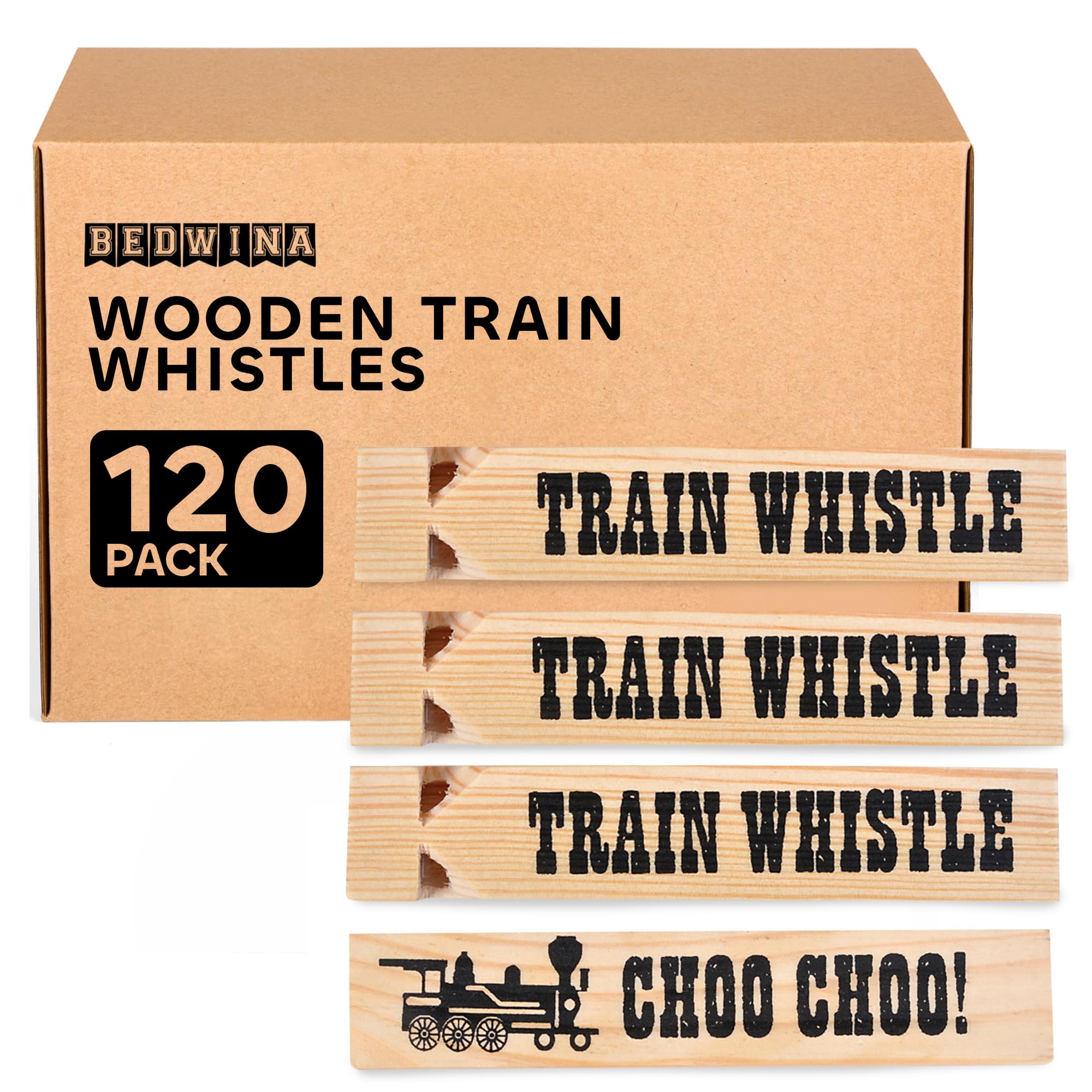 Amazon.com: Wooden Train Whistles (Pack of 120) - Wood Train Whistle ...