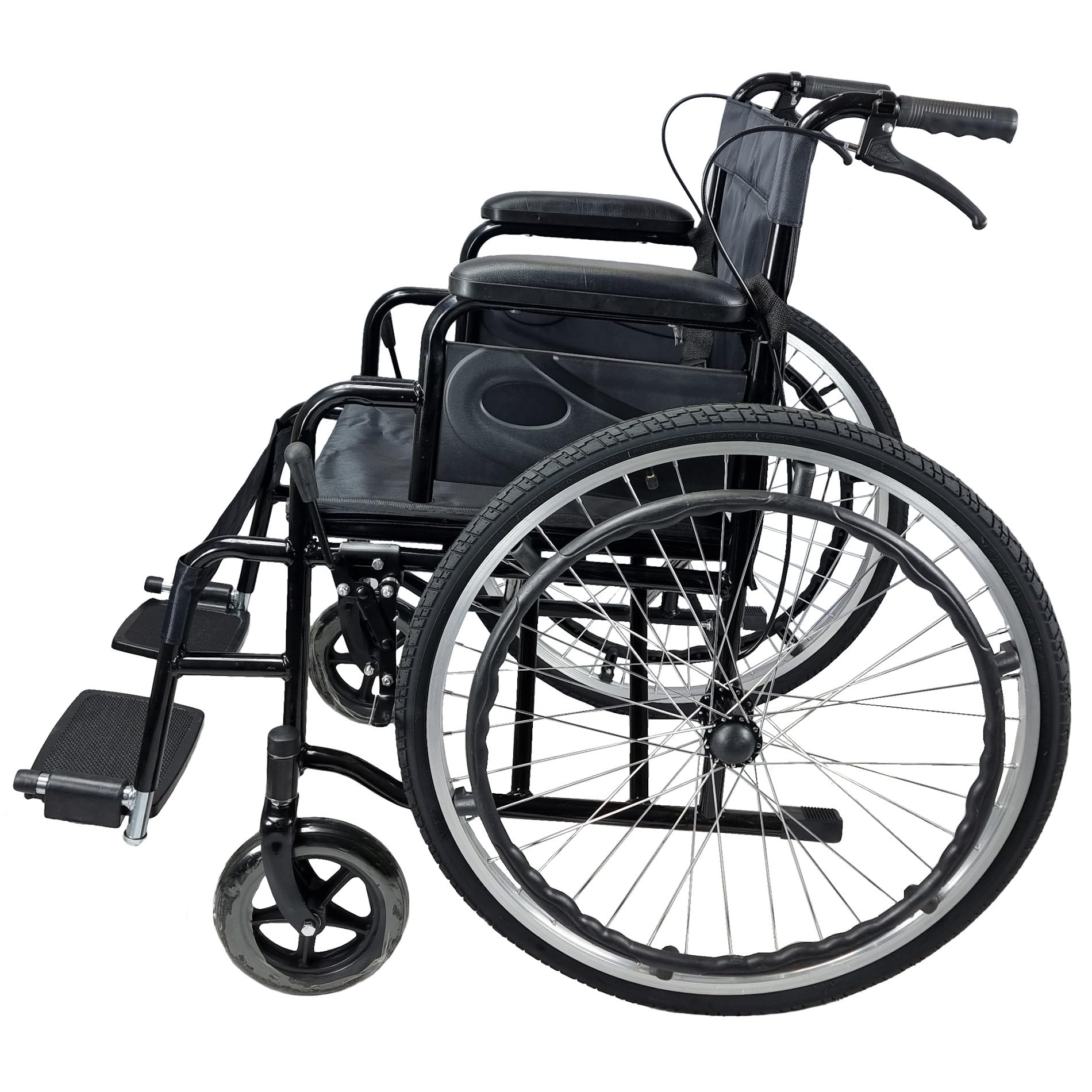Folding Wheelchair Self Propelled Lightweight Transit Footrest Armrest ...